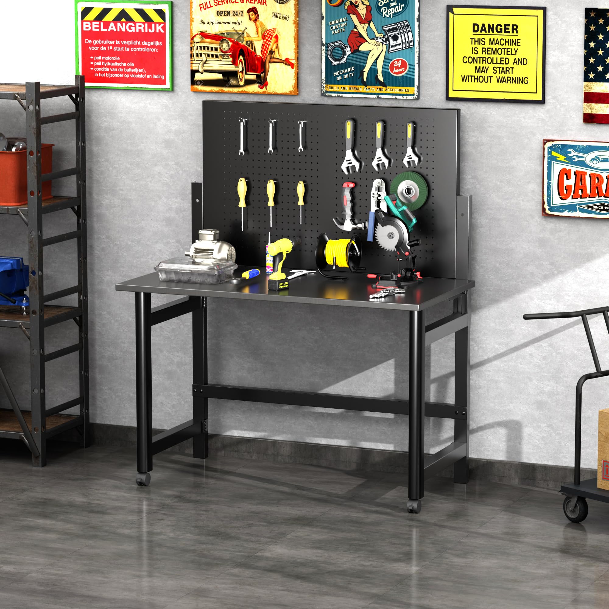 Snapklik.com : NICOMOW Heavy-Duty Wall-Mounted Workbench,Work Bench ...