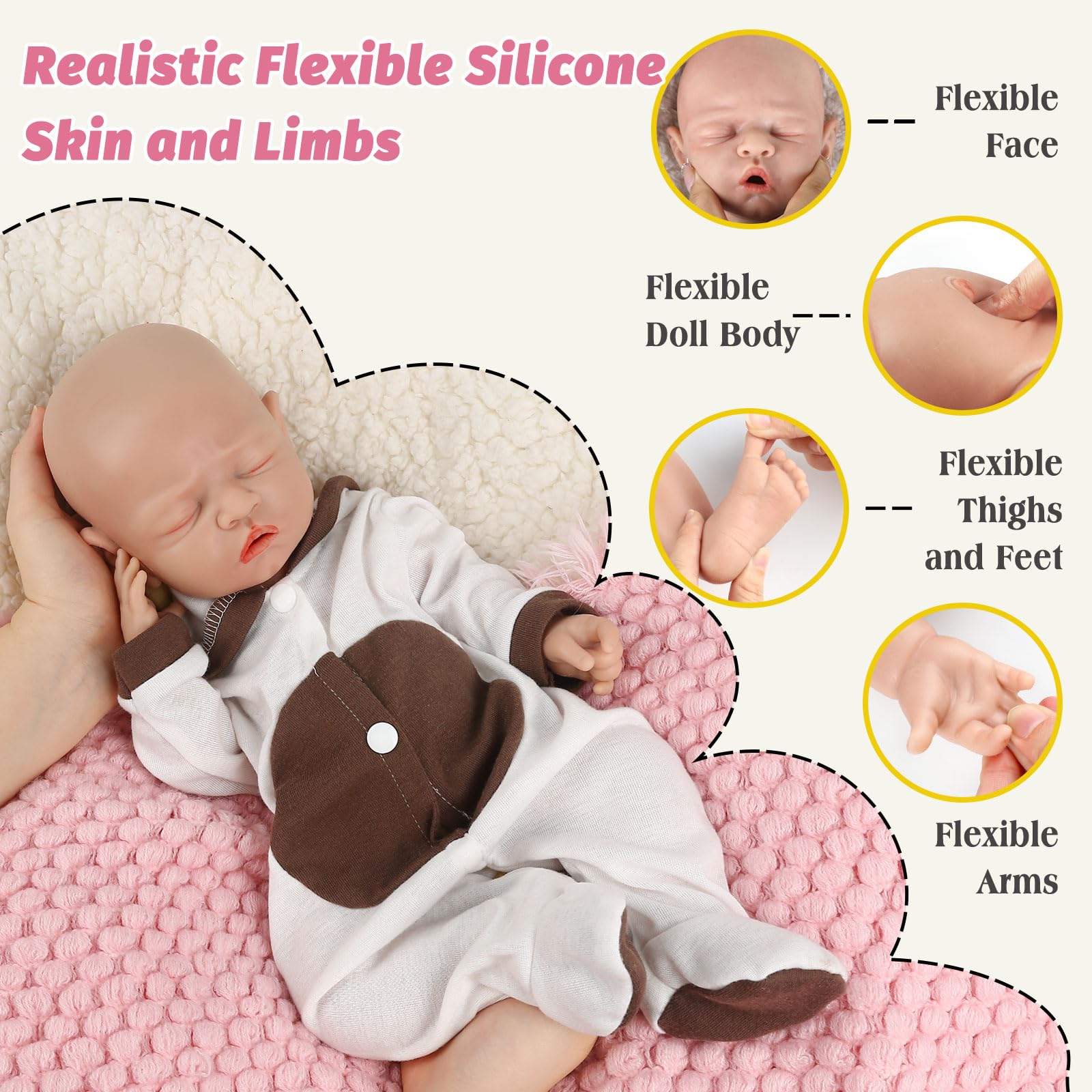 Snapklik.com : Vollence 18 Inch Sleeping Full Silicone Baby Doll Full ...