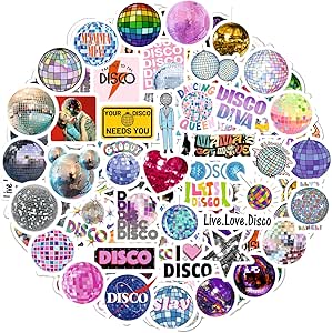 BulbaCraft 100Pcs Disco Stickers - Disco Party Favors & Decorations for ...