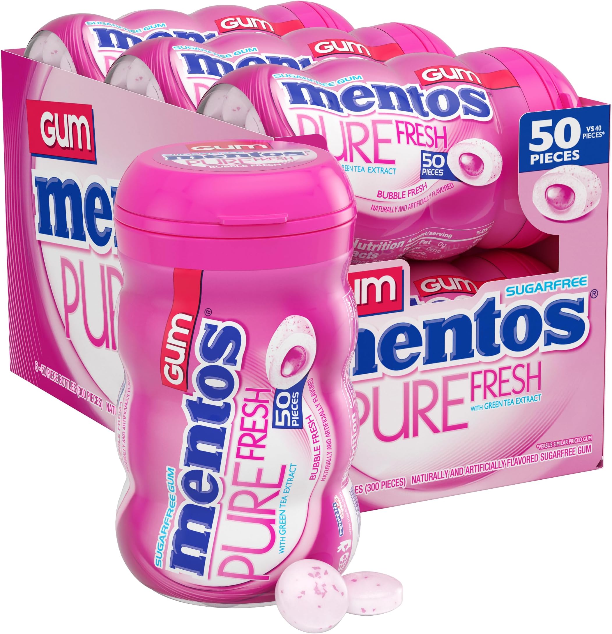 Amazon.com: Mentos Pure Fresh Sugar-Free Chewing Gum with Xylitol ...