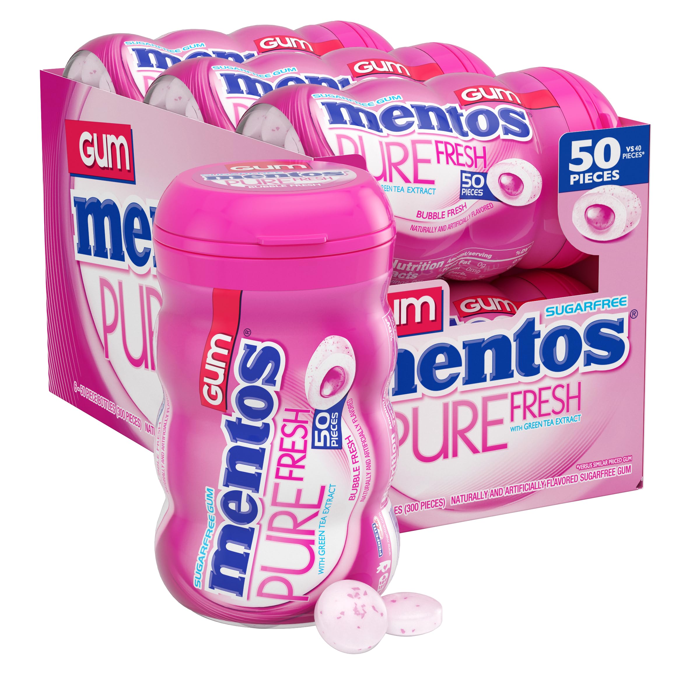 Amazon.com : Mentos Pure Fresh Sugar-Free Chewing Gum with Xylitol ...