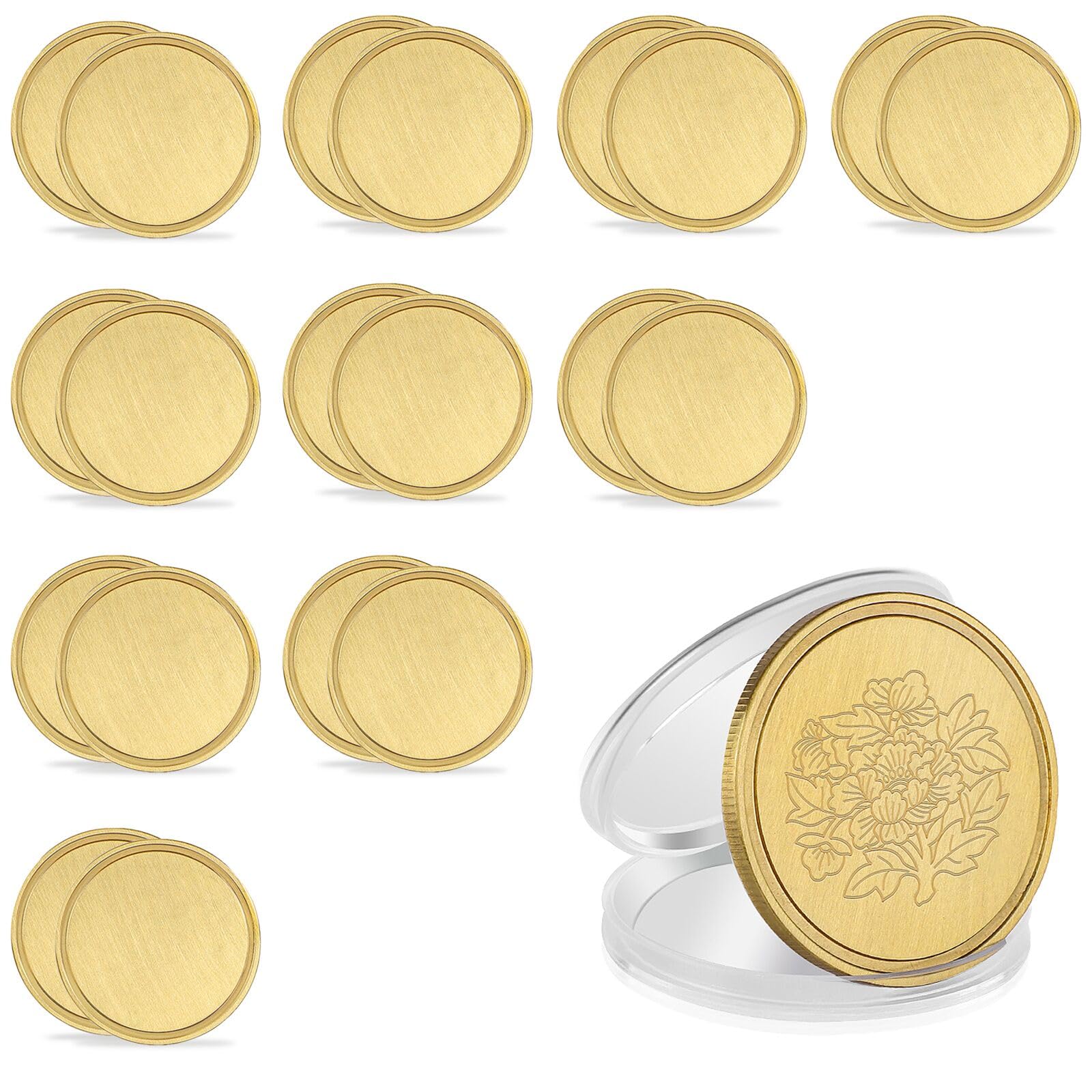 Amazon.com: Blank Brass Challenge Coin Laser Engraving Coins Blanks 40 ...