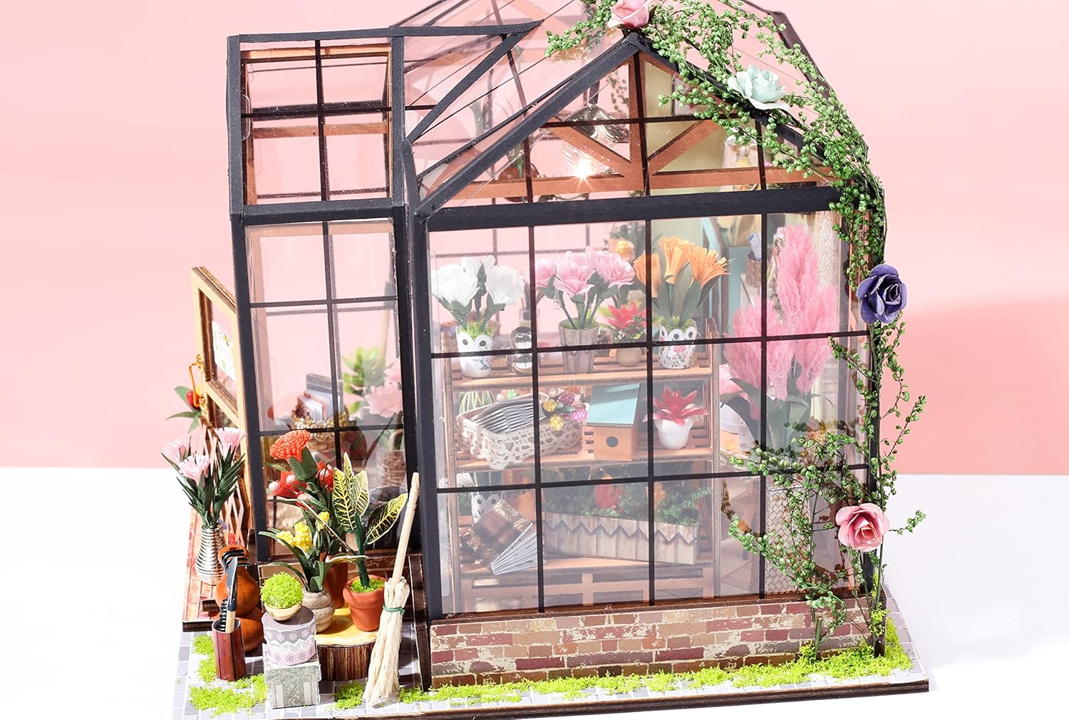 Flever Kit de casa de muñecas en miniatura, habitación creativa con ...