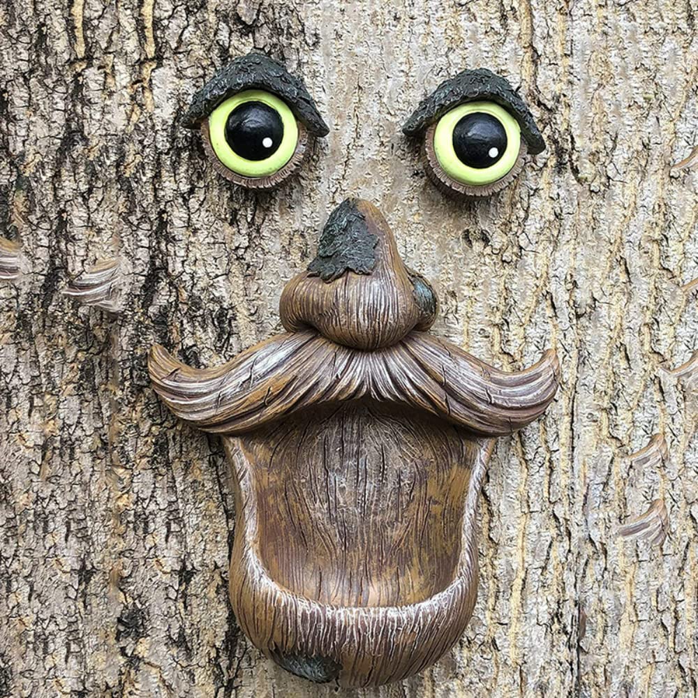 Large Creative Tree face Bird Feeder, Squirrel Feeder,Tree Faces Decor ...