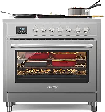 Amazon.com: KoolMore 36 Inch All-Electric Range Oven with Ceramic Cooktop Burners, Stainless ...