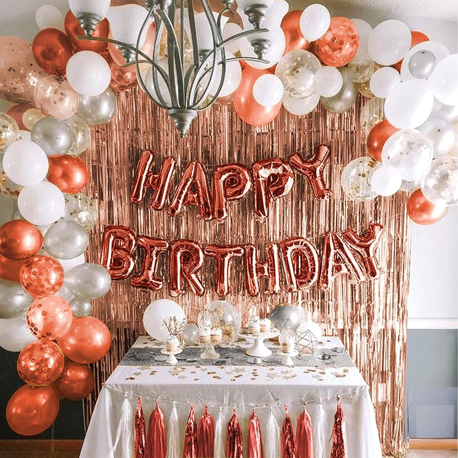 Buy MIAARA Set of 60 Pcs Happy Birthday Decoration Kit Combo - Rosegold ...