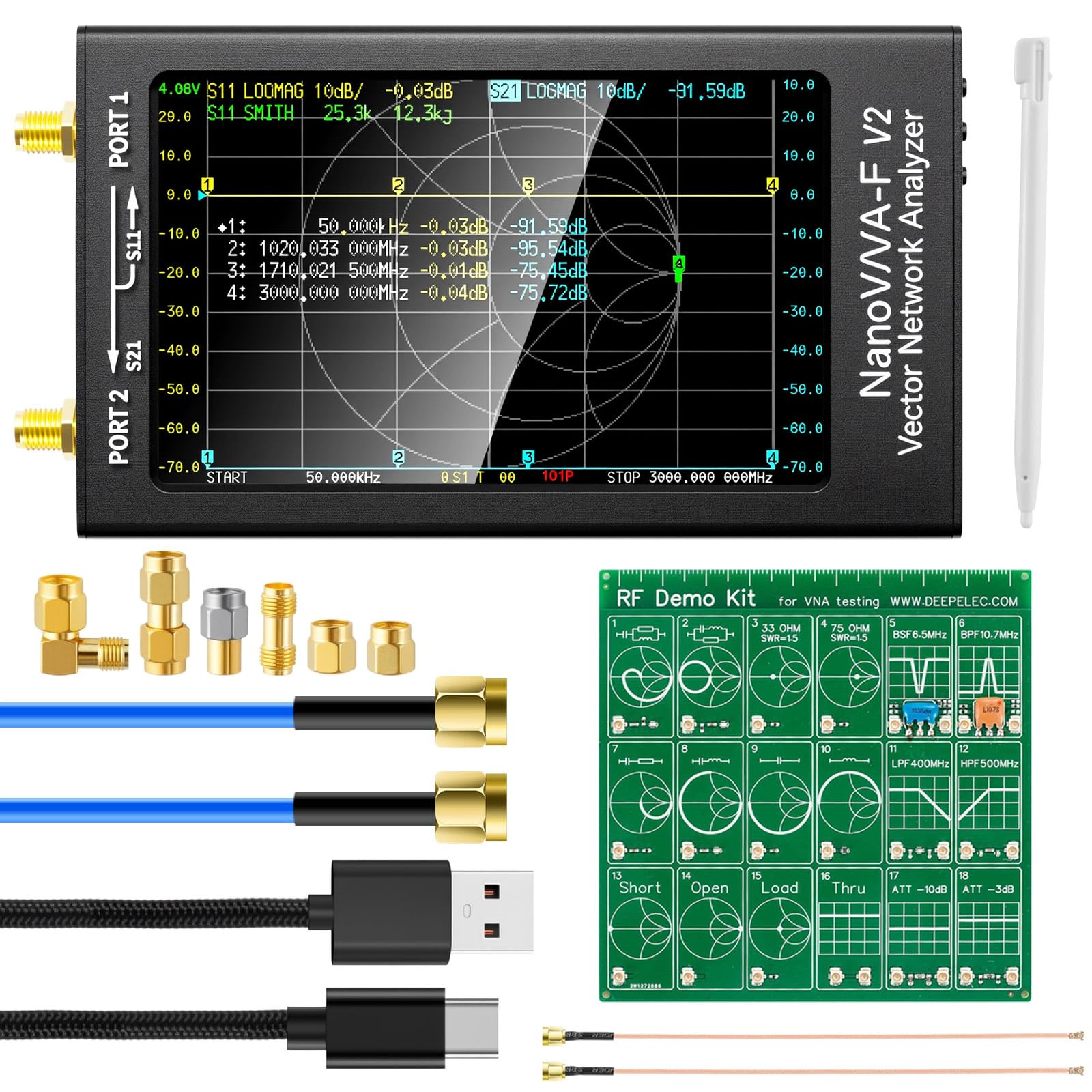 Snapklik.com : AURSINC Upgraded NanoVNA-F V2 Vector Network Analyzer ...