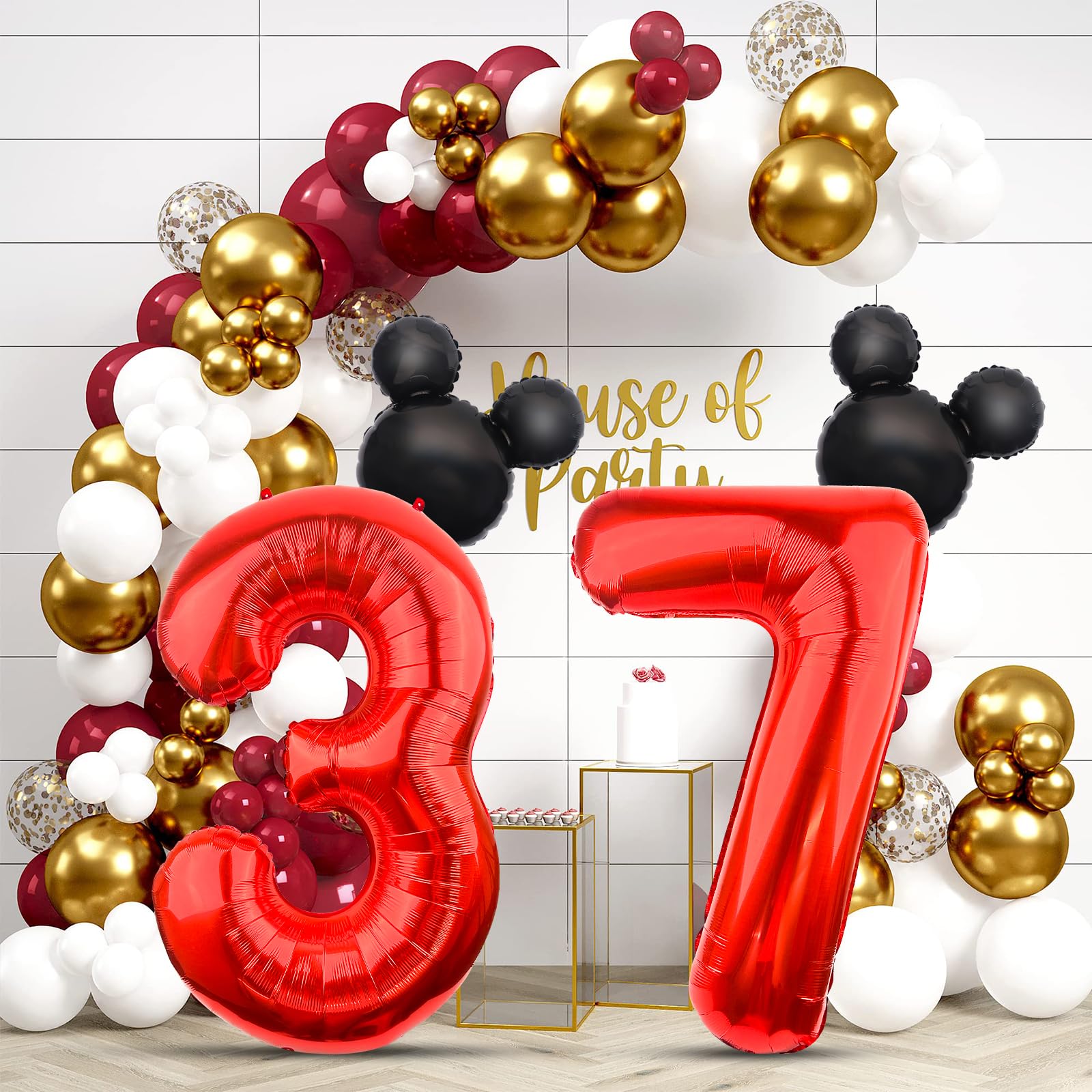 Snapklik.com : LEBERY Mouse Number 7 Balloon 40 Inch Red Number 7 ...