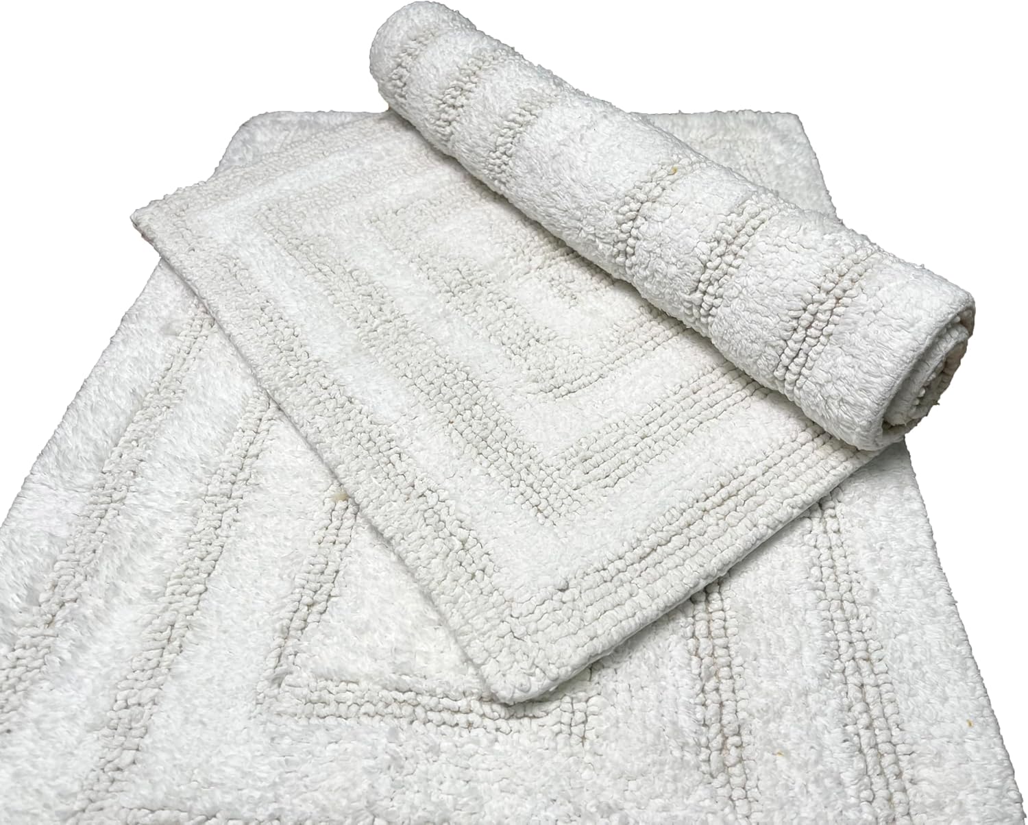 Amazon.com: Bedding Craft Cotton Bath Mat Rug 21x34, Reversible ...