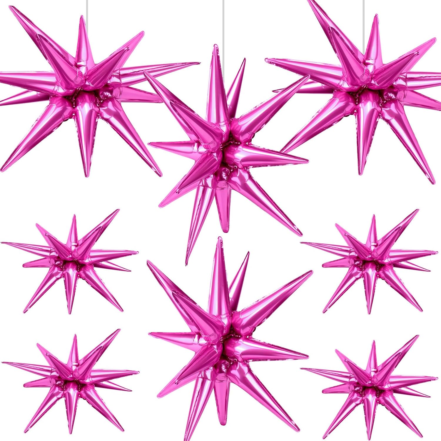 Amazon.com: Cadeya 8 Pcs Star Balloons, Huge Hot Pink Explosion Star ...