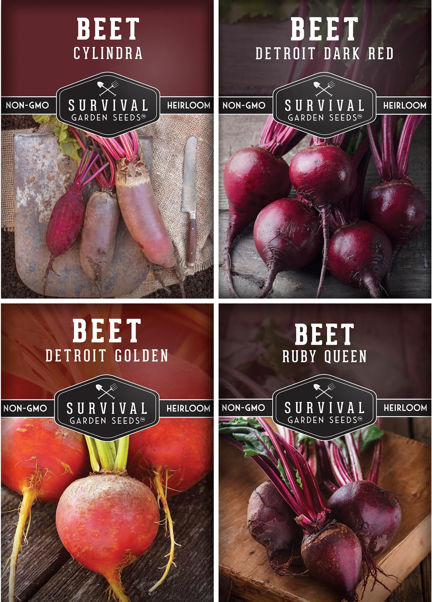 Amazon.com : Survival Garden Seeds Beet Collection Seed Vault - Detroit ...