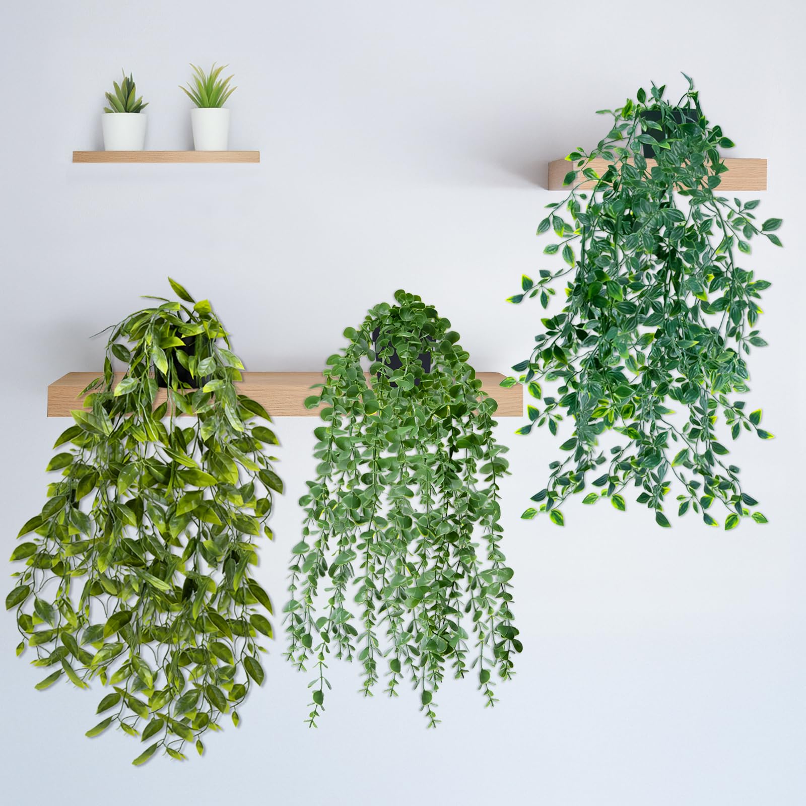 IHKFILAN Artificial Hanging Plant, 3 Packs Fake Plants, Artificial ...