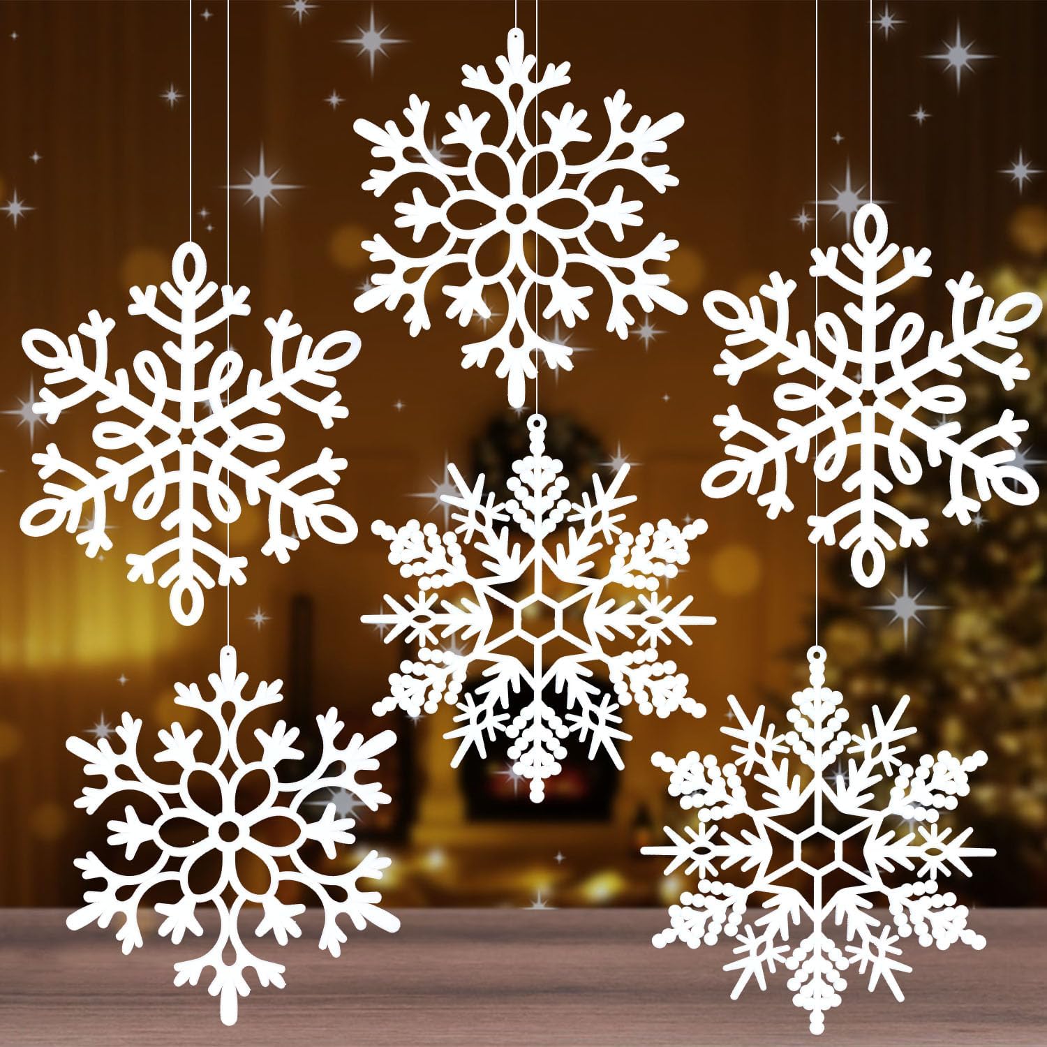 Amazon.com: 12pcs Large Christmas Hanging Snowflakes Decorations ...