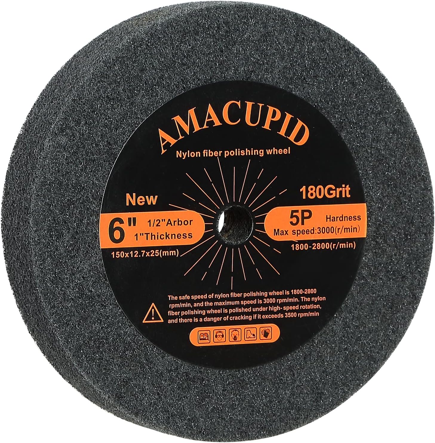 AmaCupid Nylon Fiber Brushed Buffing Wheels 6 Inch 5P Hardness. for ...