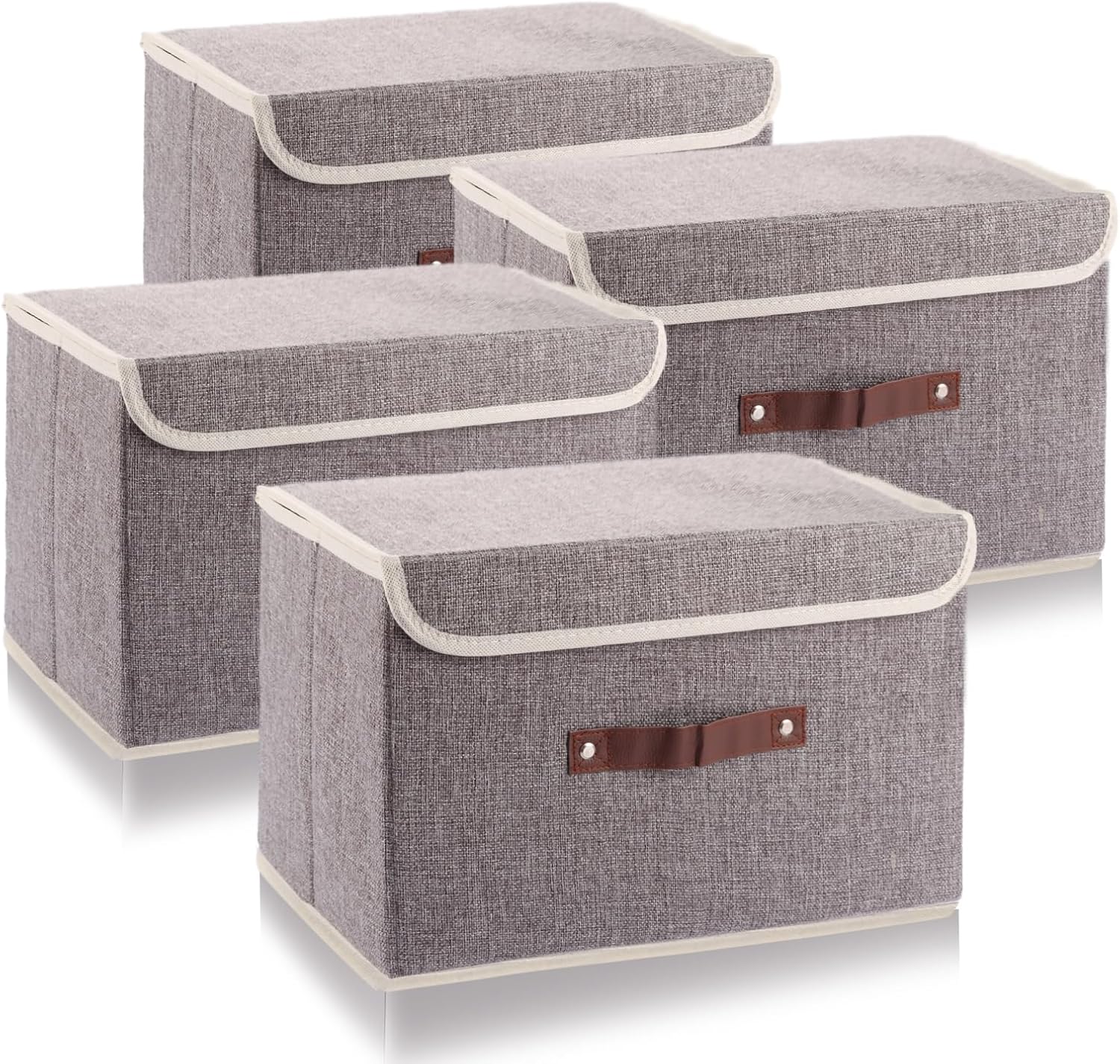 GBACHOOSE 4 Pcs Fabric Storage Box, 38x25x25cm Large Collapsible ...
