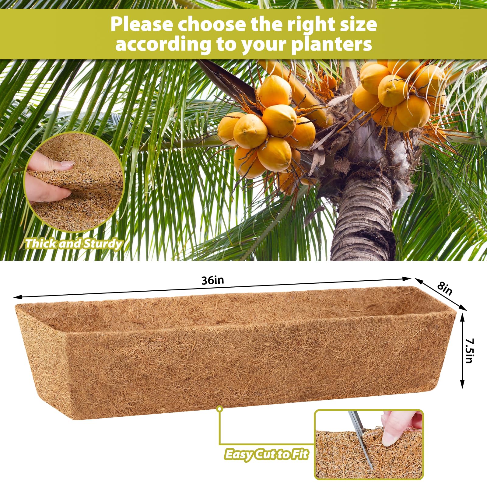 Snapklik.com : Legigo 2 Pack 36 Inch Square Coco Liners Planter Baskets ...