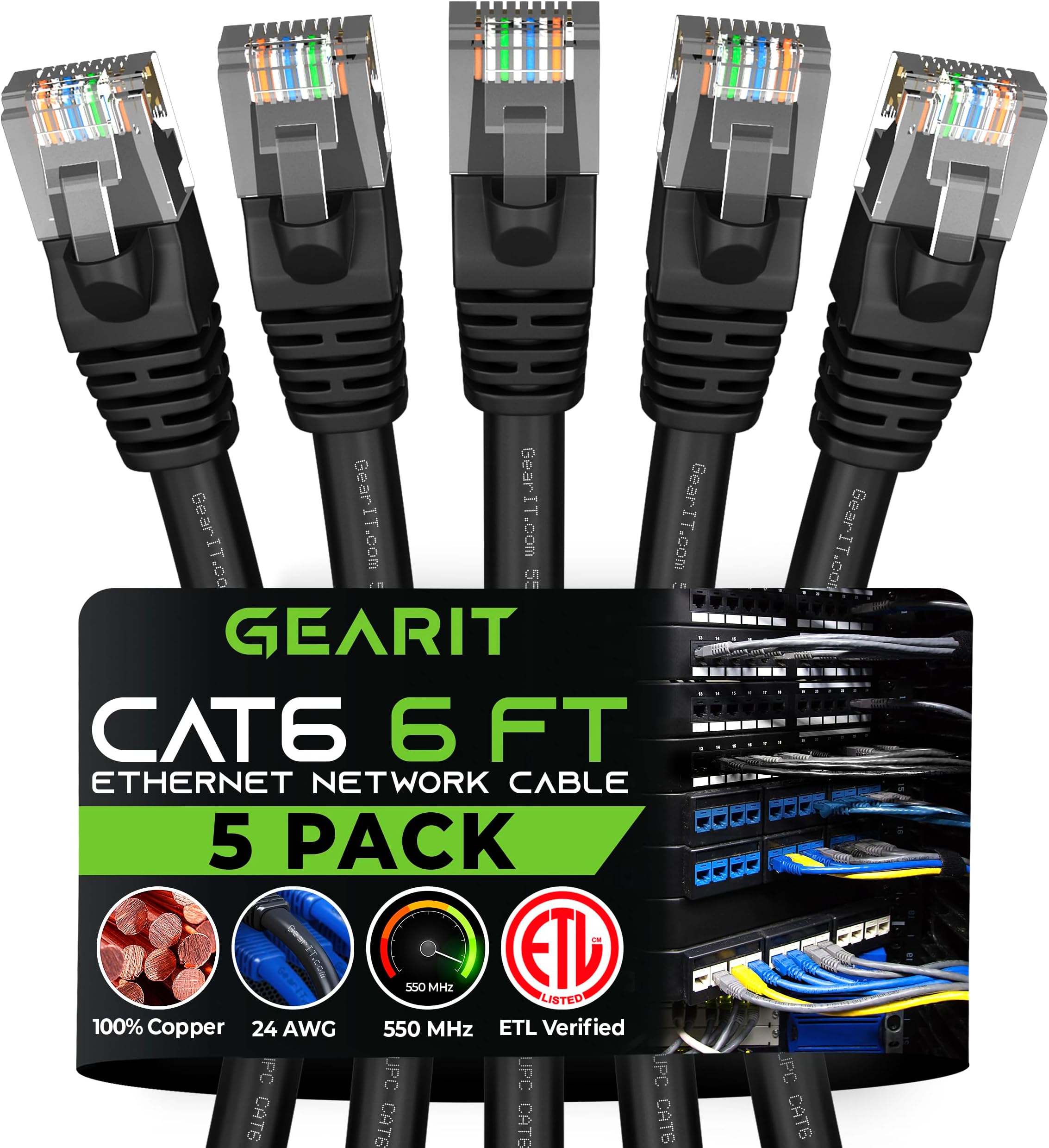 Amazon.com: CAT6 Ethernet Cable (6 Feet) LAN, UTP (1.8 m) CAT 6 RJ45 ...