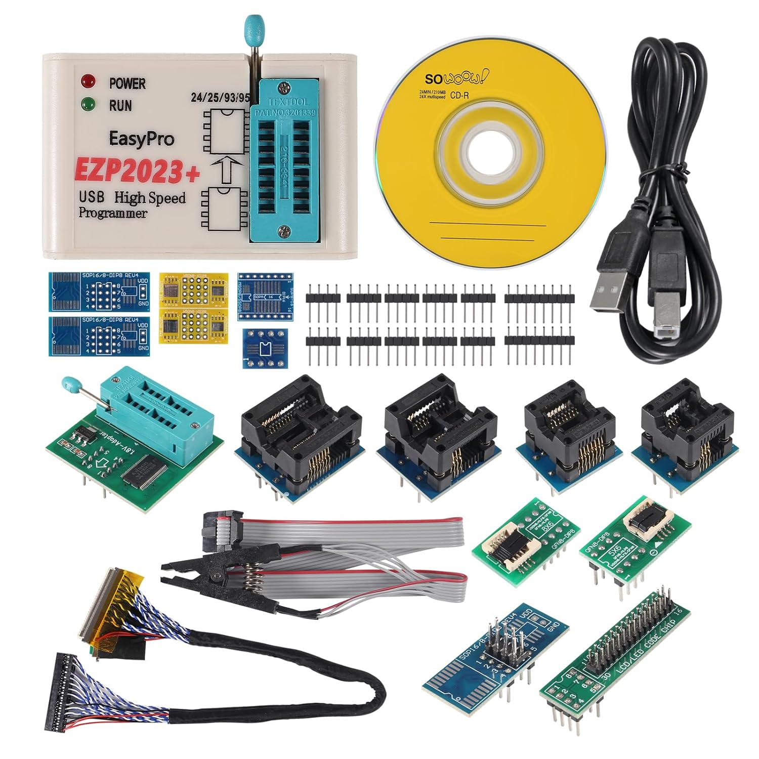 EZP2023 USB Programmer for EEPROM Flash - 24/25/93 BIOS 25T80 - Burn ...