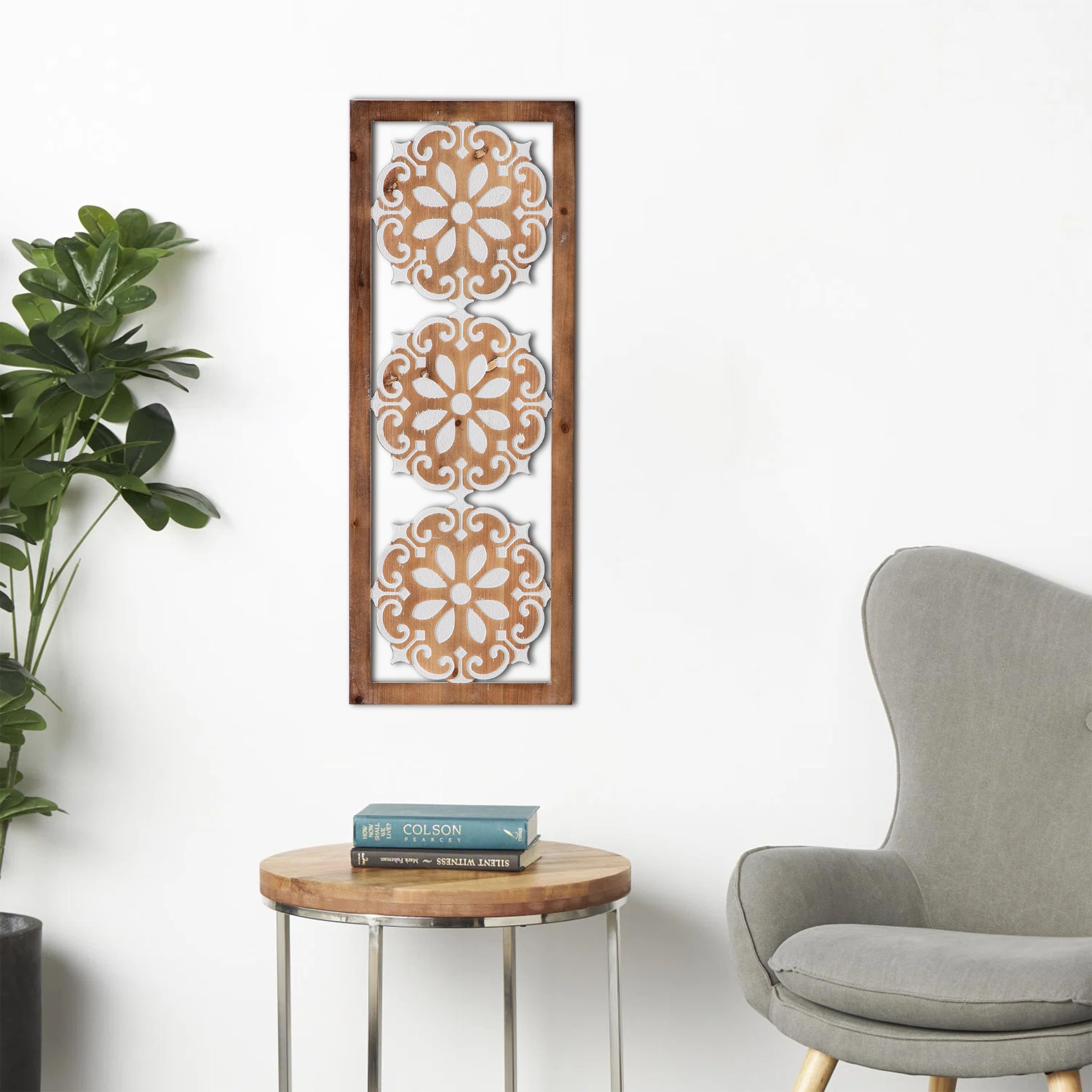 Amazon.com: Sintosin Carved Wood Rustic Wall Decor Living Room 12 x 32 ...