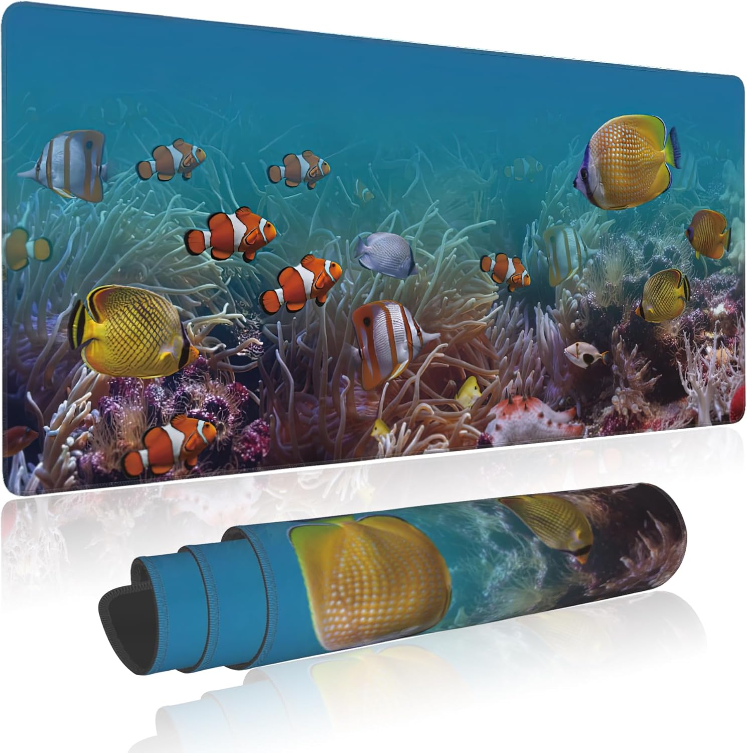 Amazon.com : Large Mouse Pad Colourful Underwater World Exotic Fishes ...