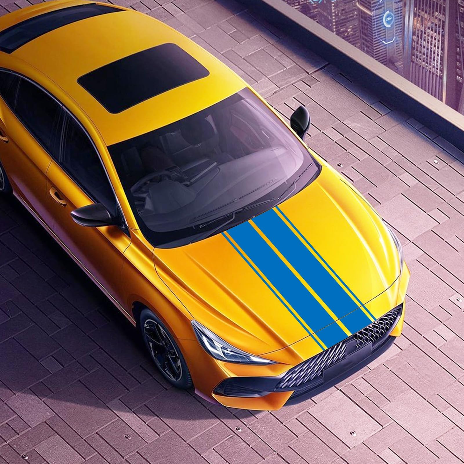 Amazon.com: TOMALL 60'' Car Hood Stripe Vinyl Decal for Car Auto Racing ...