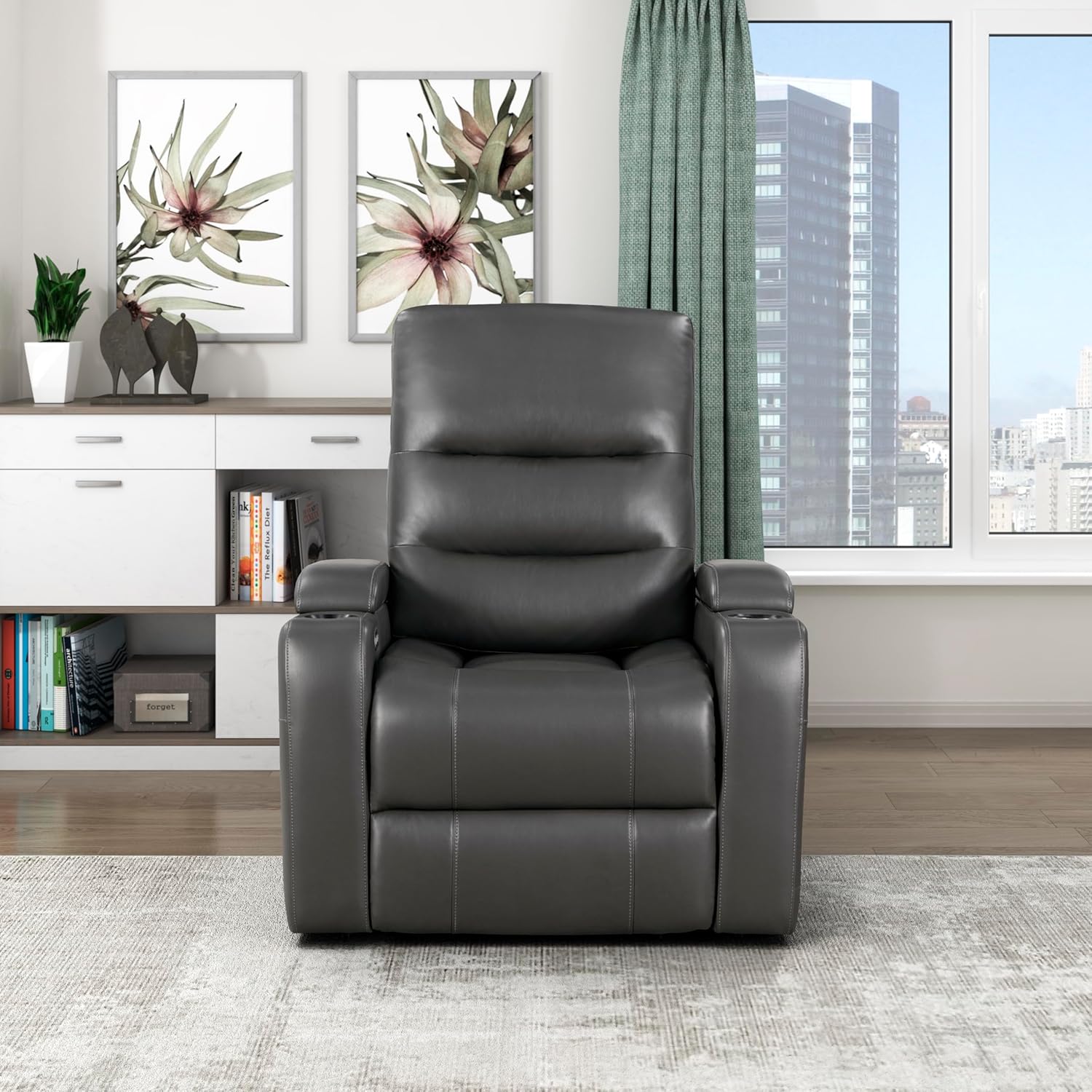 Amazon.com: Lexicon Brigette Wall-Hugger Power Reclining Chair, Gray ...