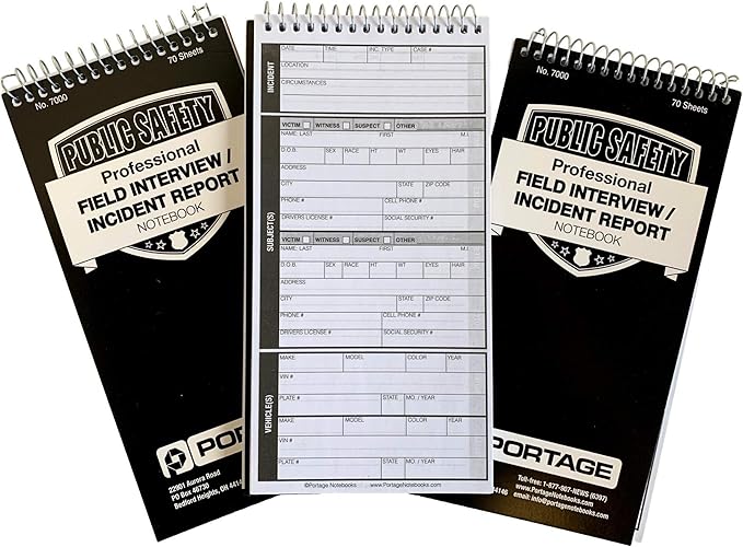 Police Field Interview Notebook, Pack of 3 : Amazon.ca: Office Products