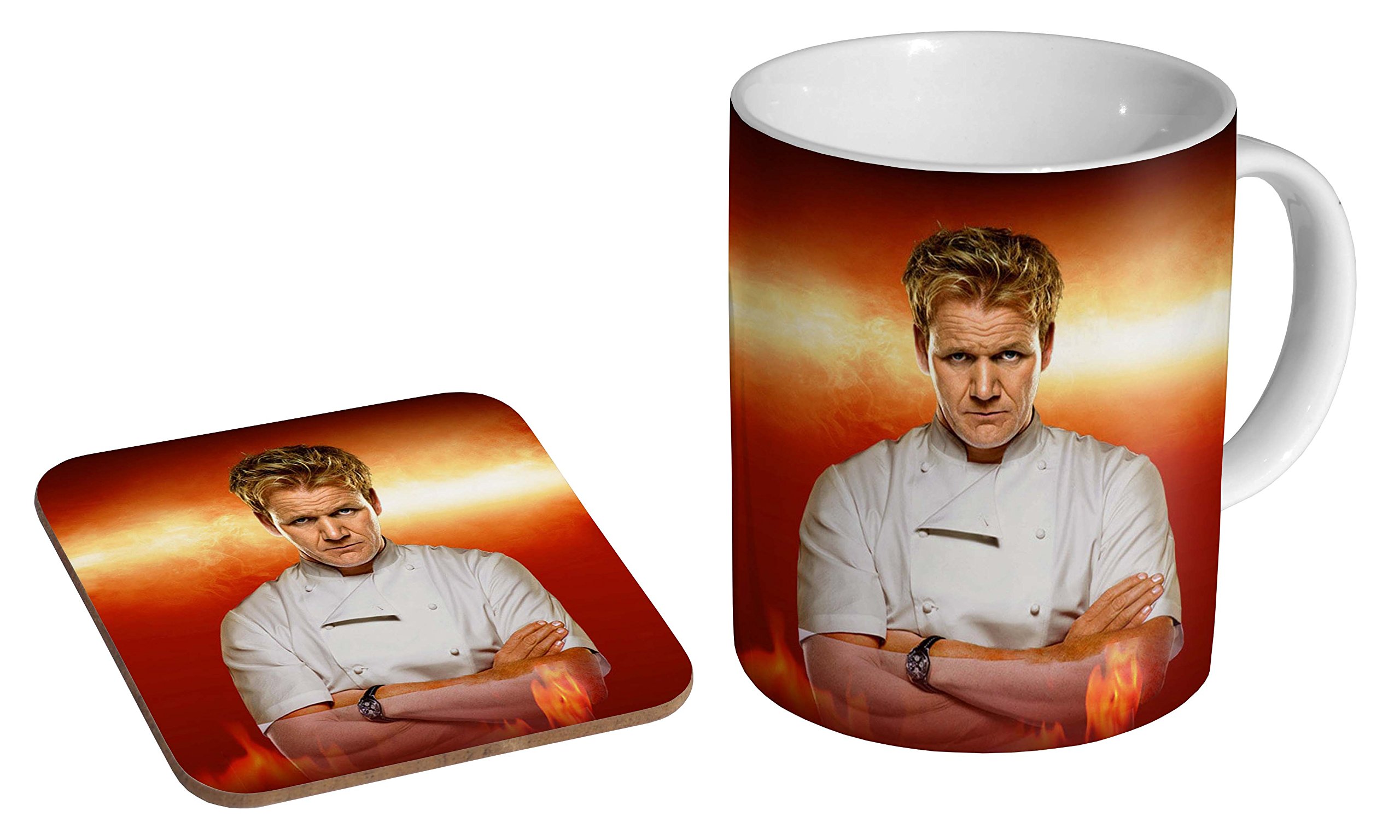 Gordon Ramsay Ceramic Coffee Mug + Coaster Gift Set … : Amazon.co.uk ...