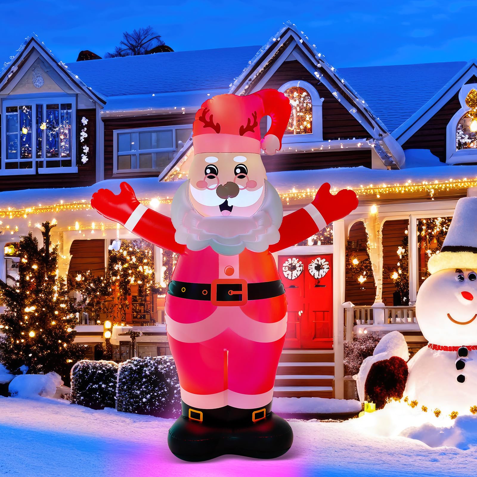 Amazon.com: Kasyat 5.5FT Inflatable Christmas Santa Claus Christmas ...