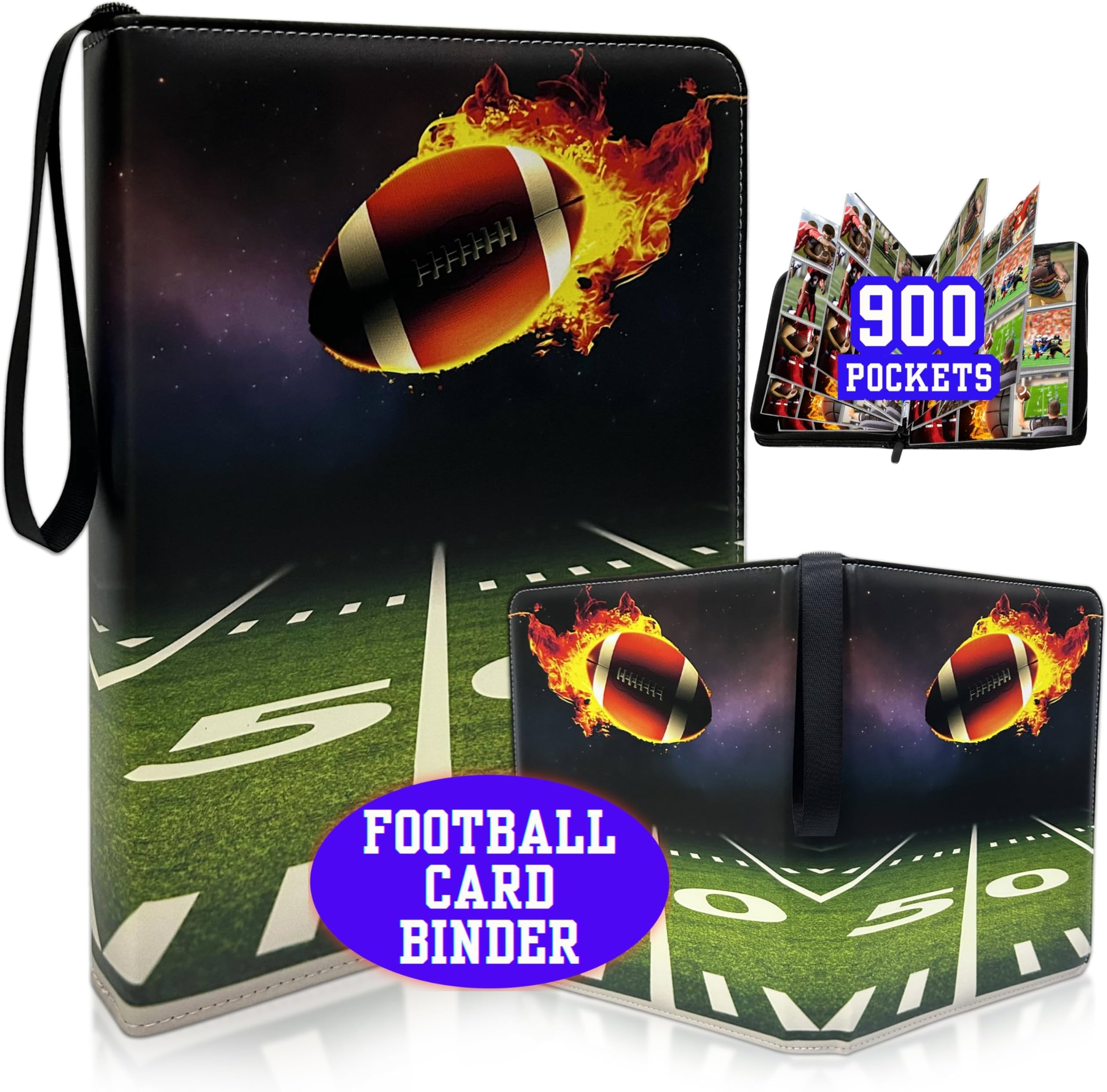 Amazon.com: FOME 9-Pocket Football Trading Card Binder, Fits 900 Cards ...