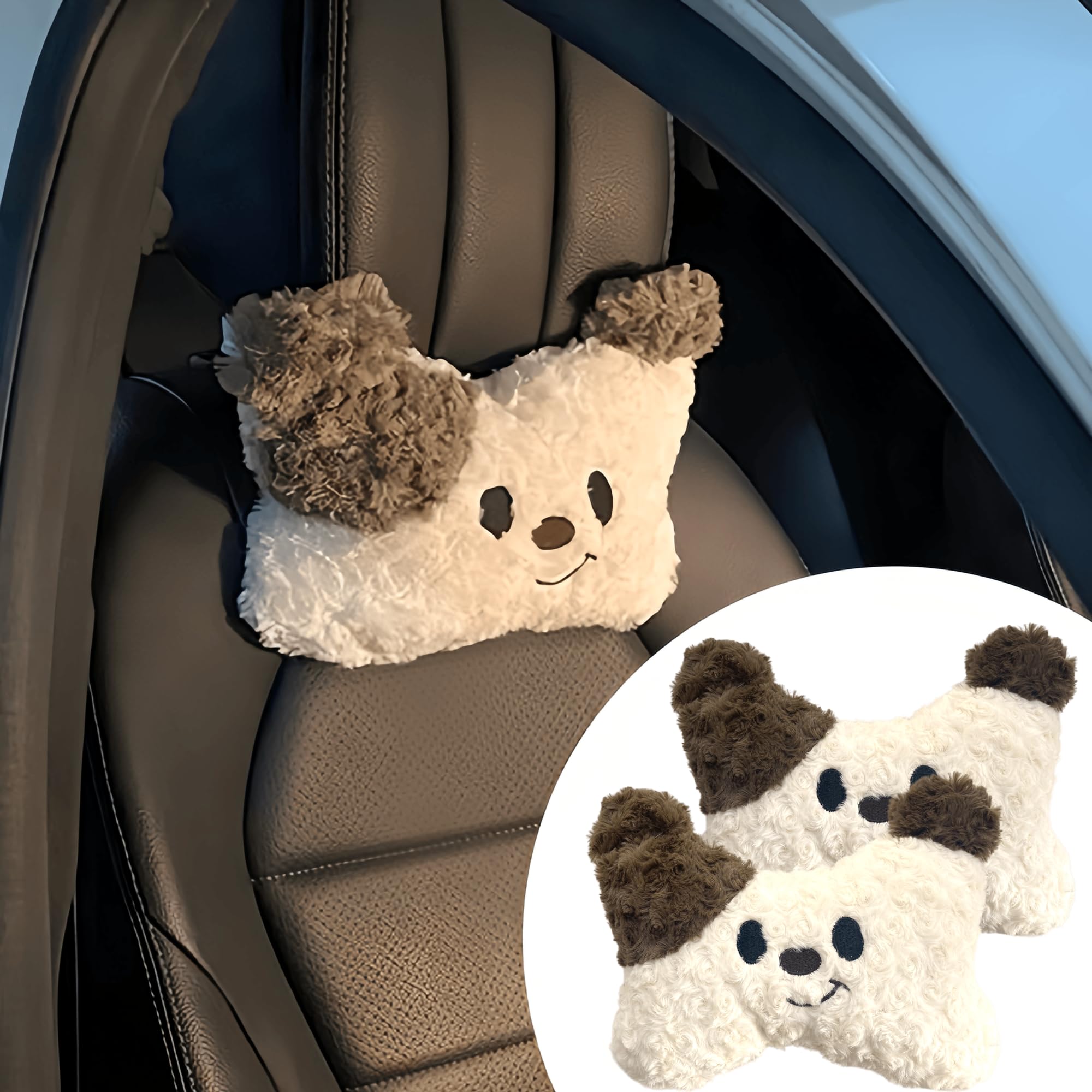 Amazon.com: UINSUE Car Headrest Pillow 2PCS Cute Cartoon Dog Car Neck ...