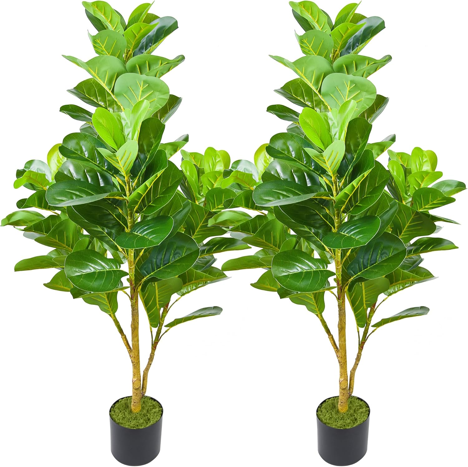 Amazon.com: Artificial Fiddle Leaf Fig Tree 4ft Tall, Artificial Tree ...