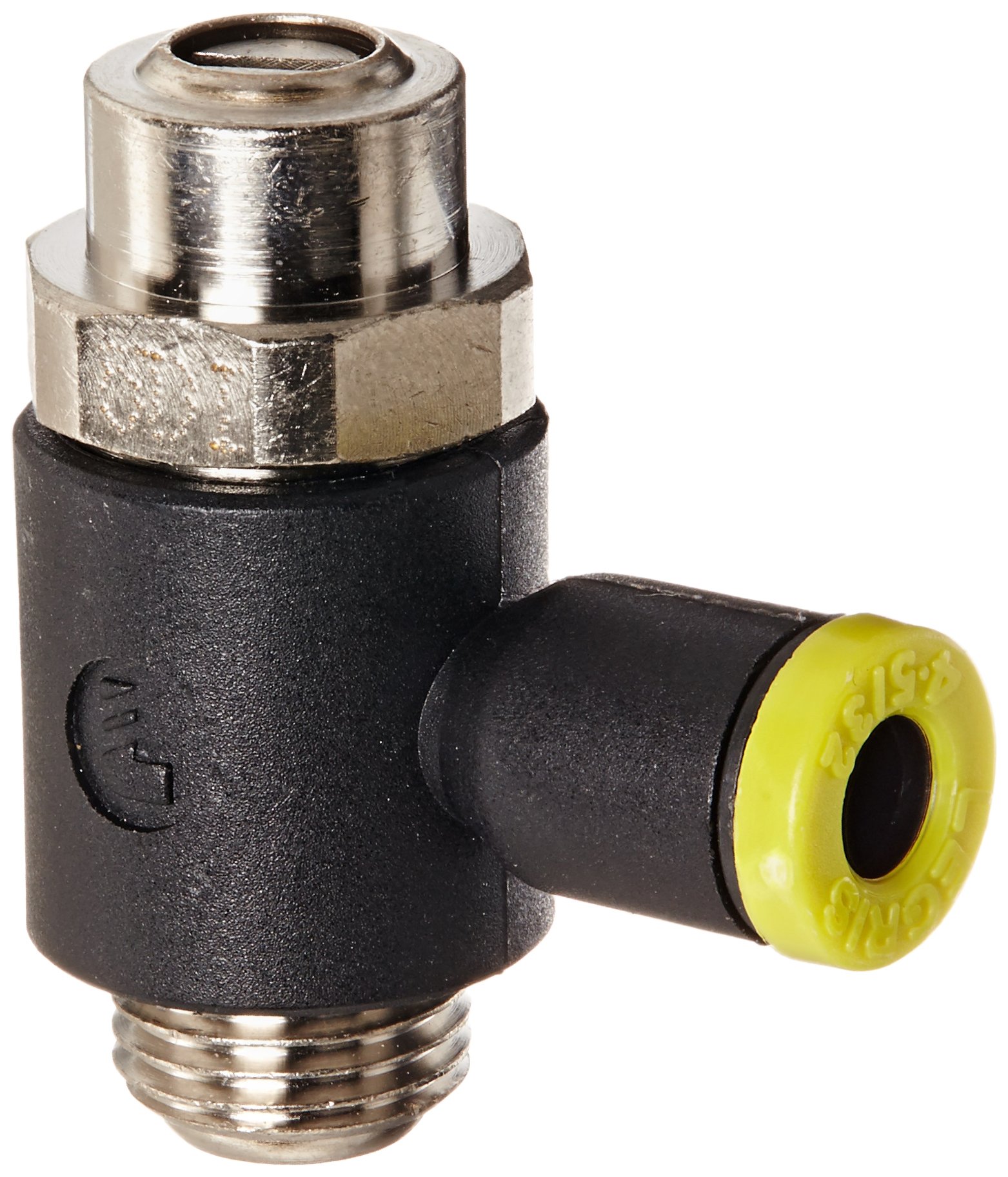Legris 7010 04 10 Nylon Air Flow Control Valve, 90 Degree Elbow, Meter ...