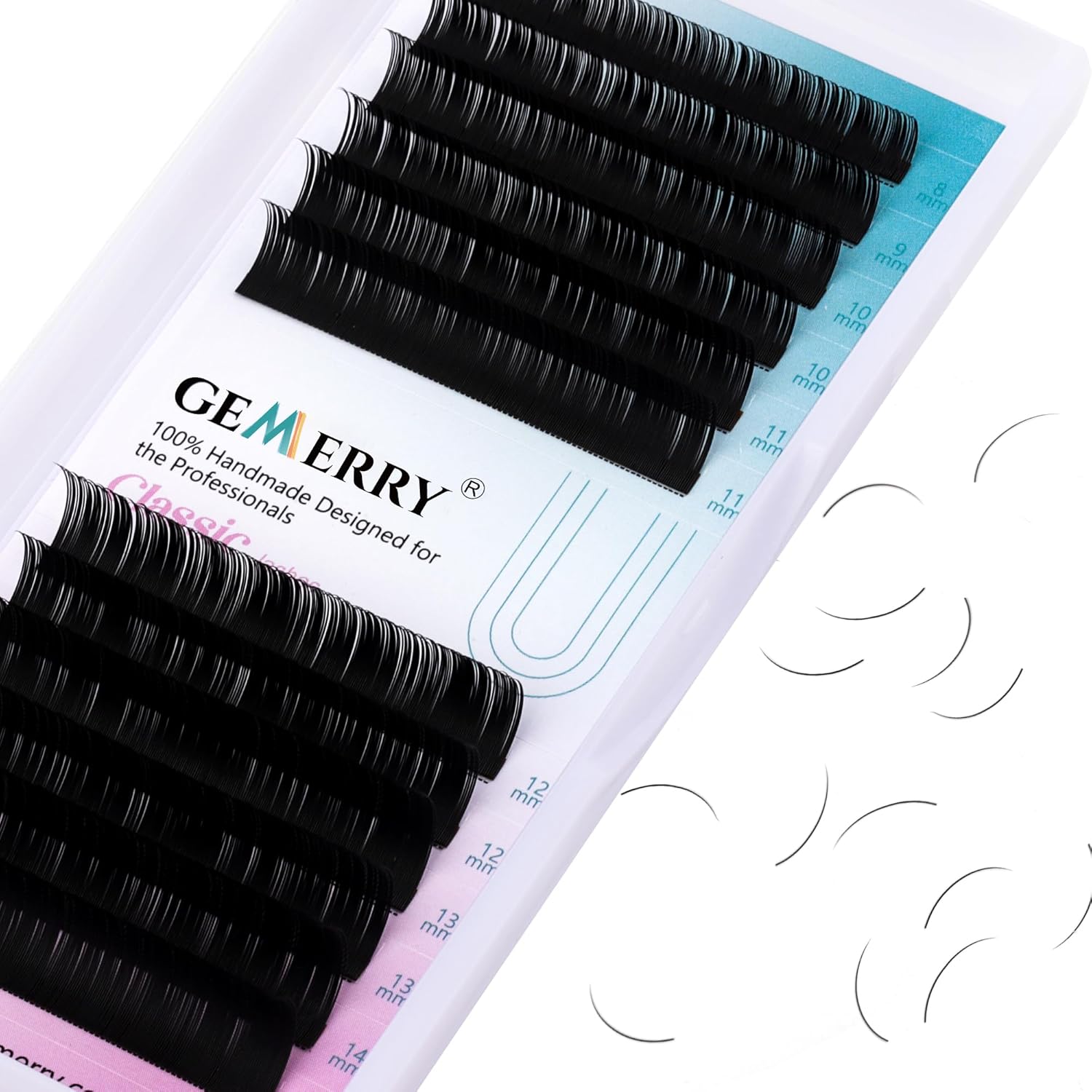 GEMERRY Classic Eyelash Extensions D Curl 0.07mm 8-14mm Mix 1:1 Black ...