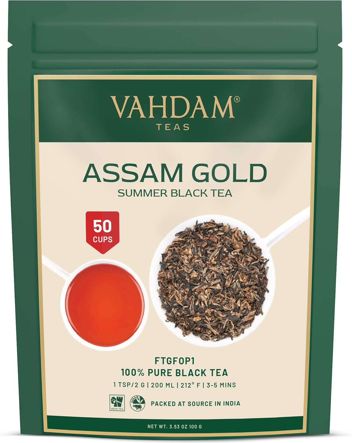 VAHDAM, Assam Gold Second Flush (50 Tasses) | RICH & MALTY ASSAM TEA ...