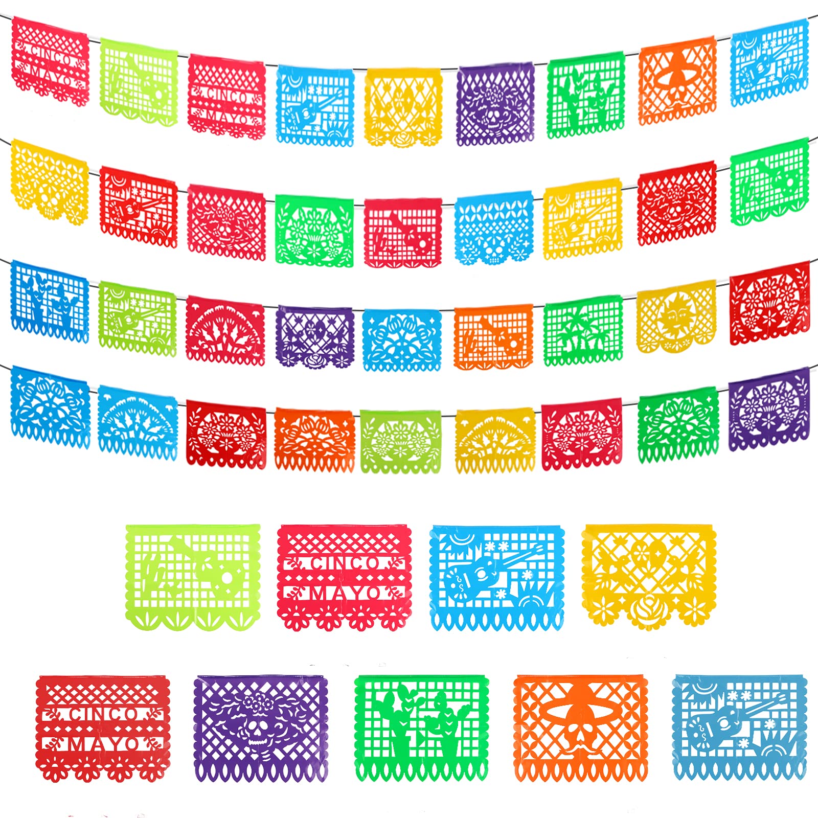 Buy Mexican Party Decorations Fiesta Party Decorations - 5 Pack 90 Ft ...