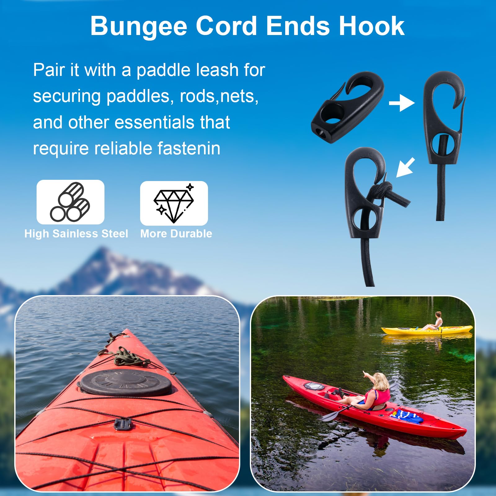 Water Sports Paddles Boat Oars 2 Pieces Kayak Paddles Detachable Boat ...