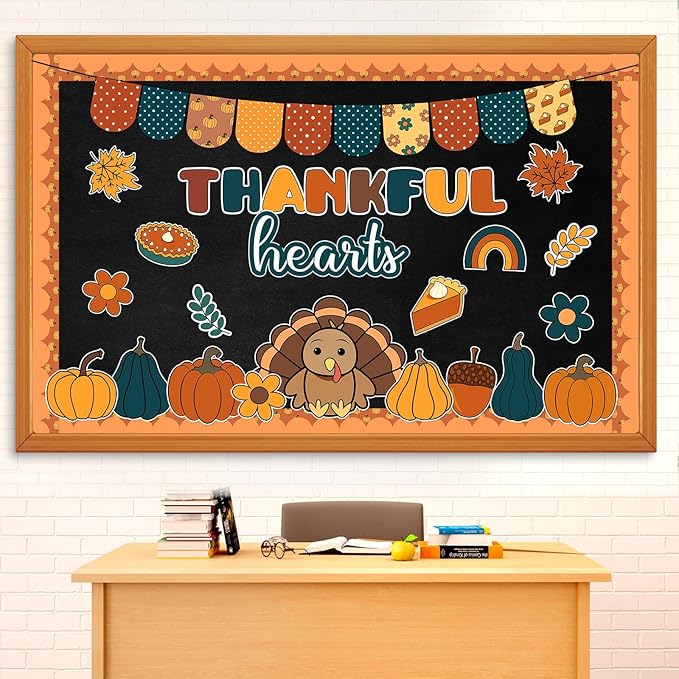 Amazon.com: Containlol Fall Thanksgiving Bulletin Board Set Autumn ...