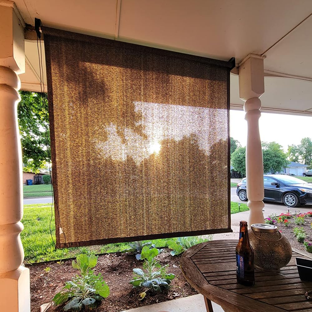 Amazon.com : SHADE SPRING Outdoor Roller Shade Exterior Cordless Patio ...