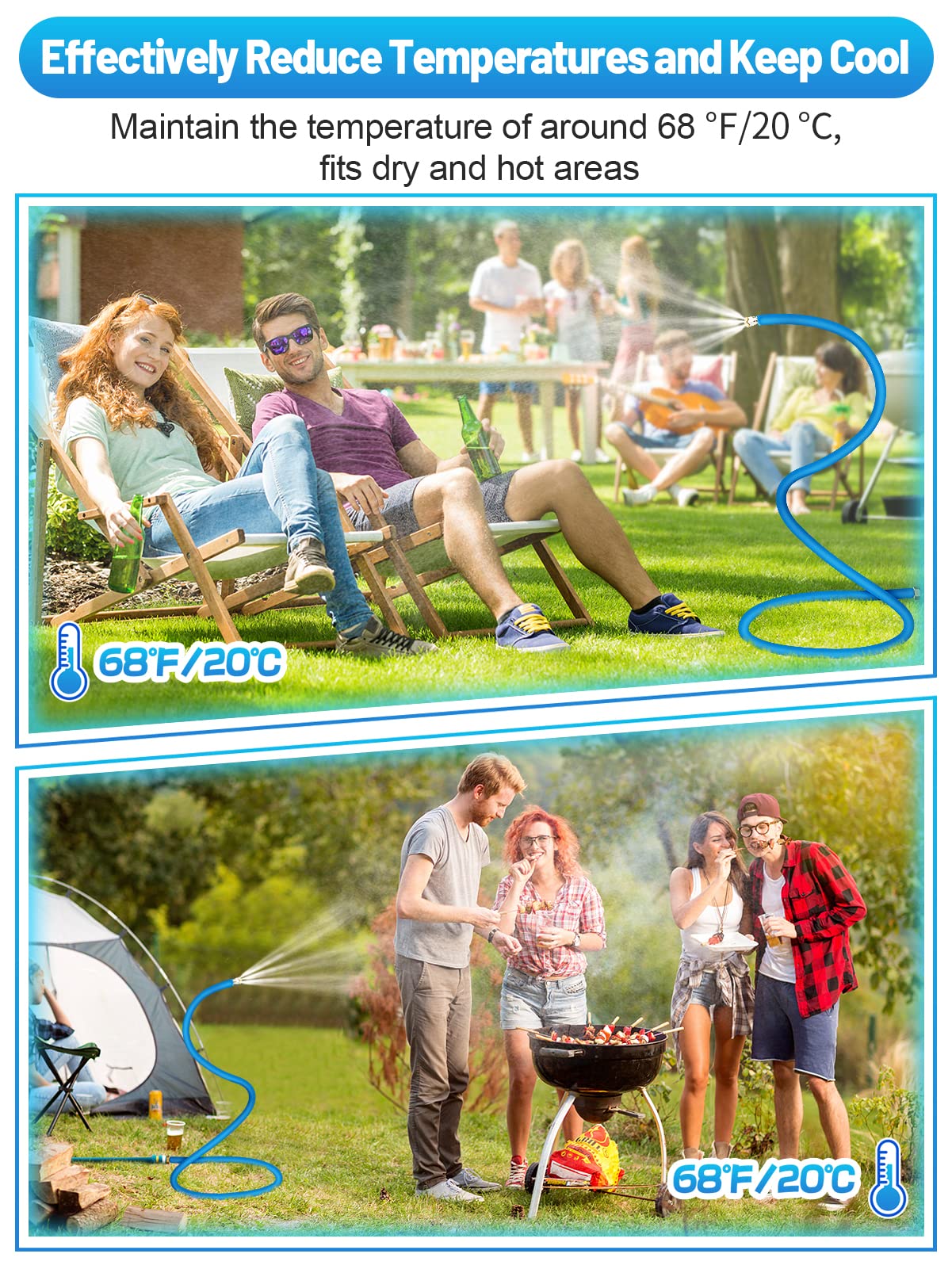 Snapklik.com : Aulock Portable Mist Stand Outdoor - 6.5ft Bendable ...