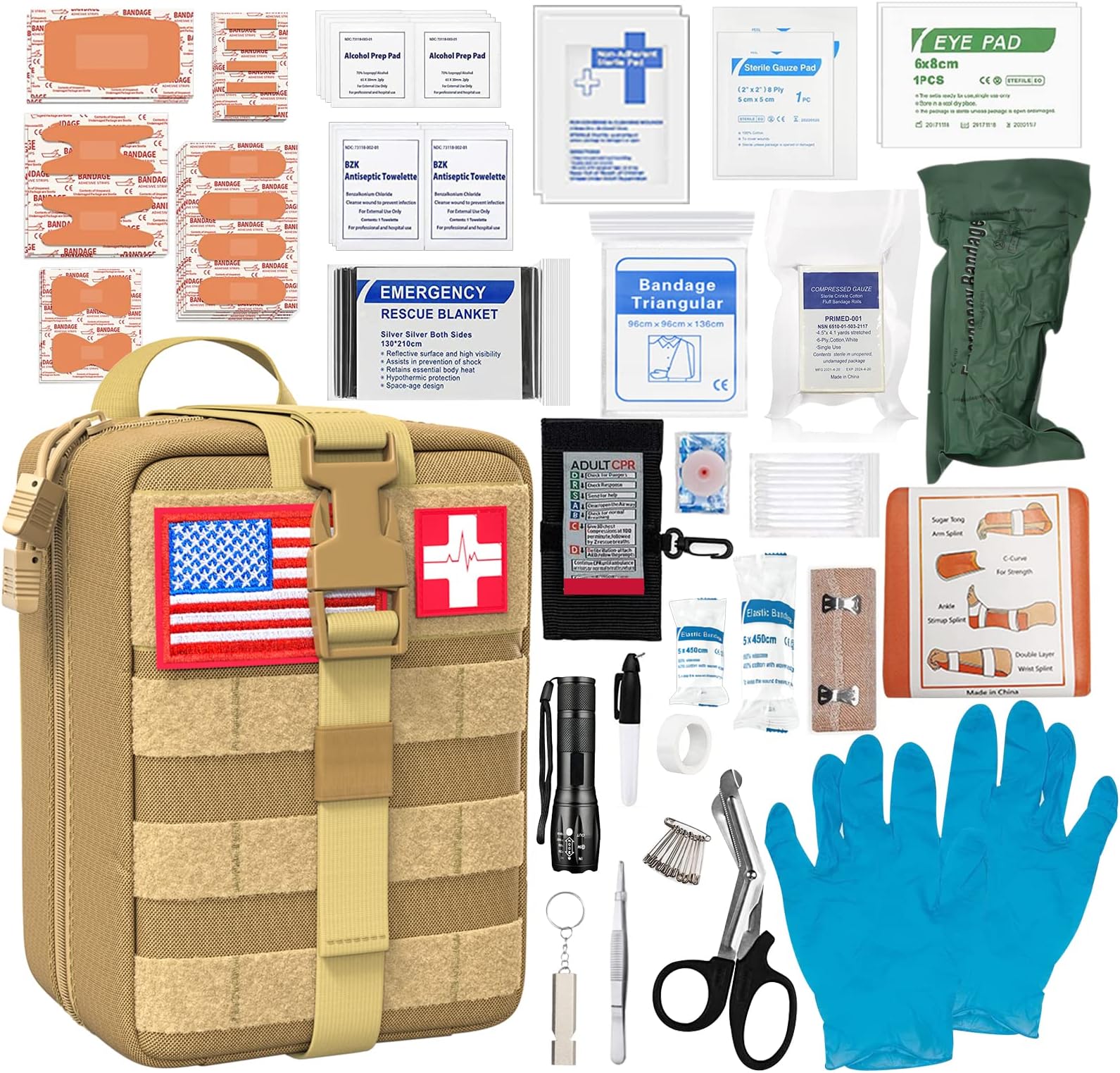 Amazon.com: Besst Survivor Emergency Trauma Kit Molle Tactical Survival ...