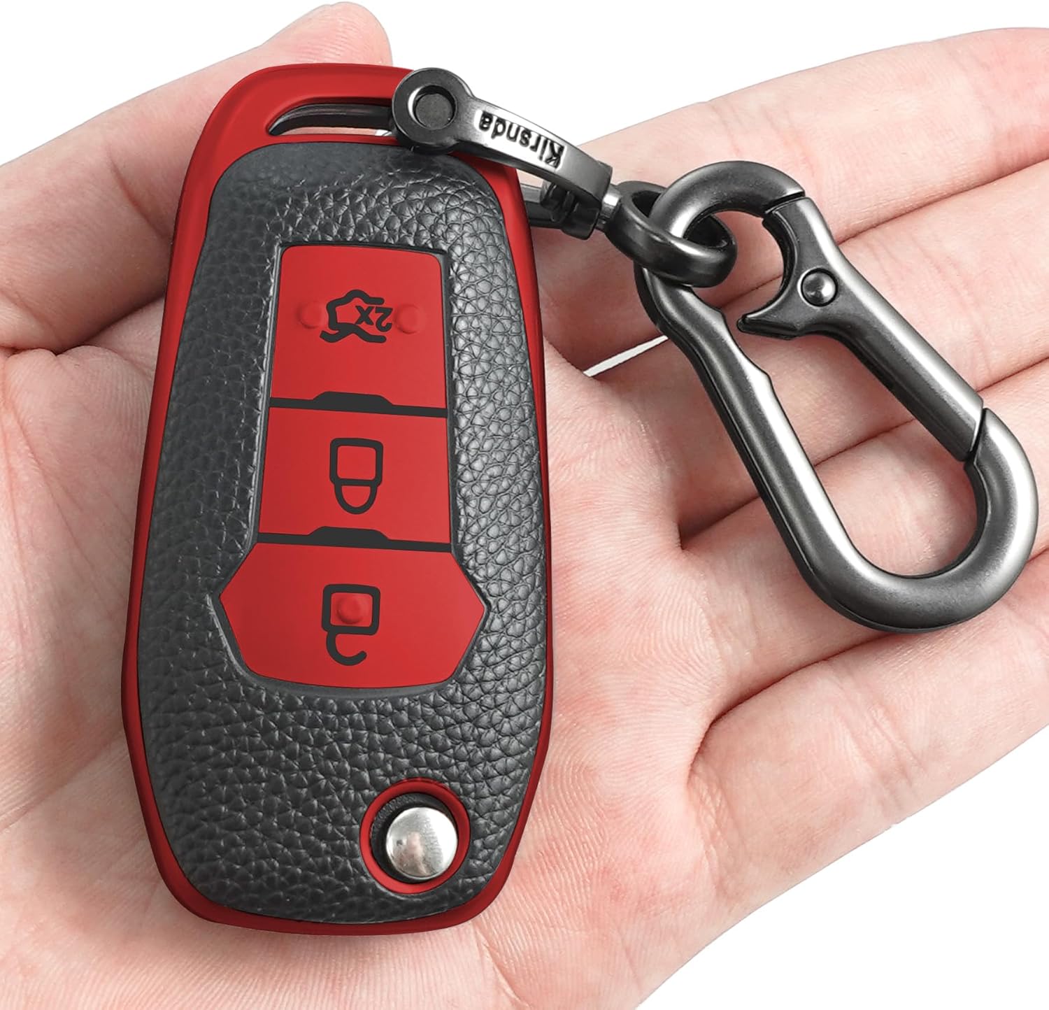 Amazon.com: Kirsnda for Ford Key fob Cover,Texture case,with Keychain ...