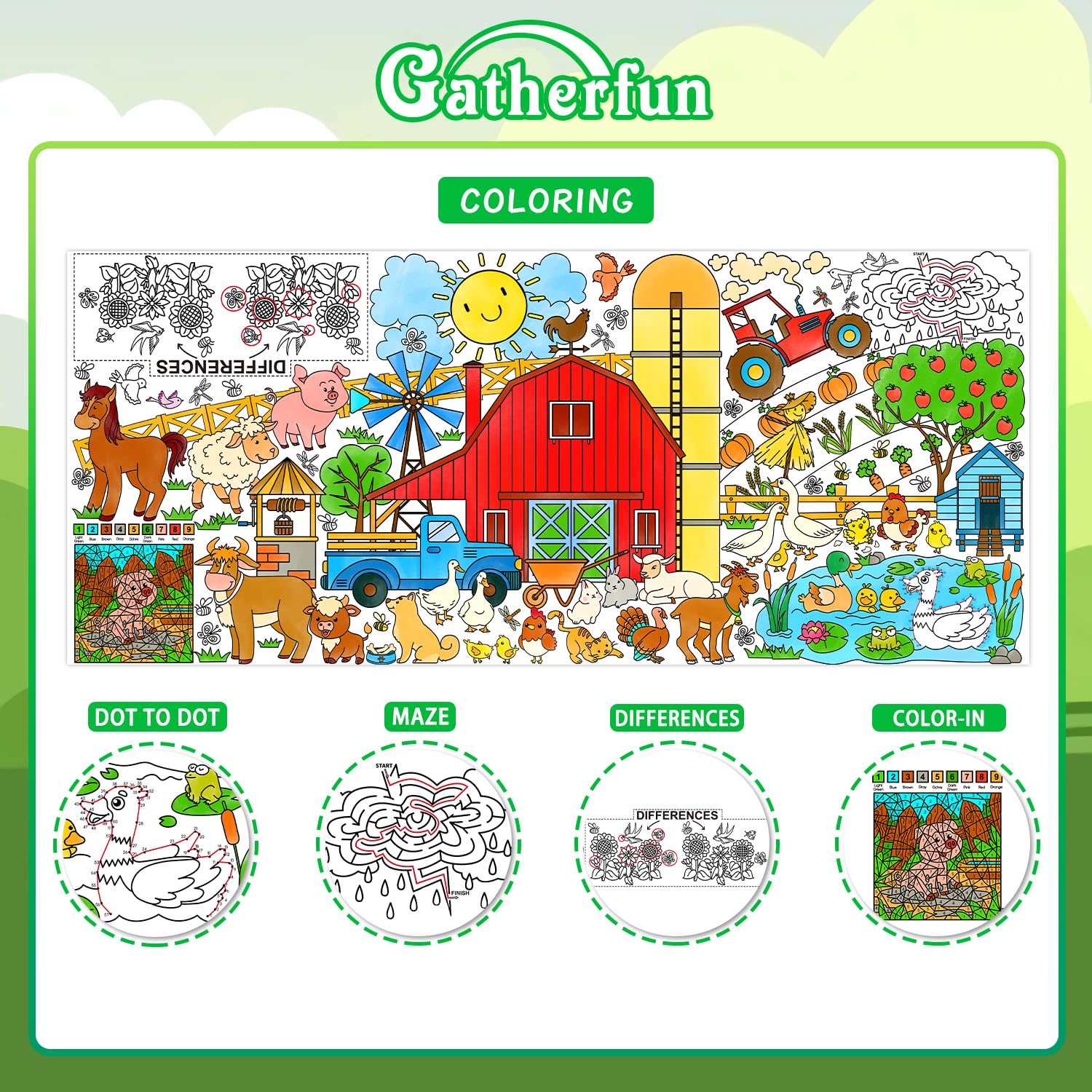 Snapklik.com : Farm Animal Party Giant Coloring Poster - 315X 72 Inches ...