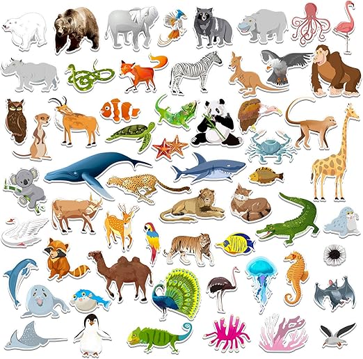 Amazon.com: SpriteGru 59 PCS Zoo Animal Zoo Magnets for Toddlers Kids ...