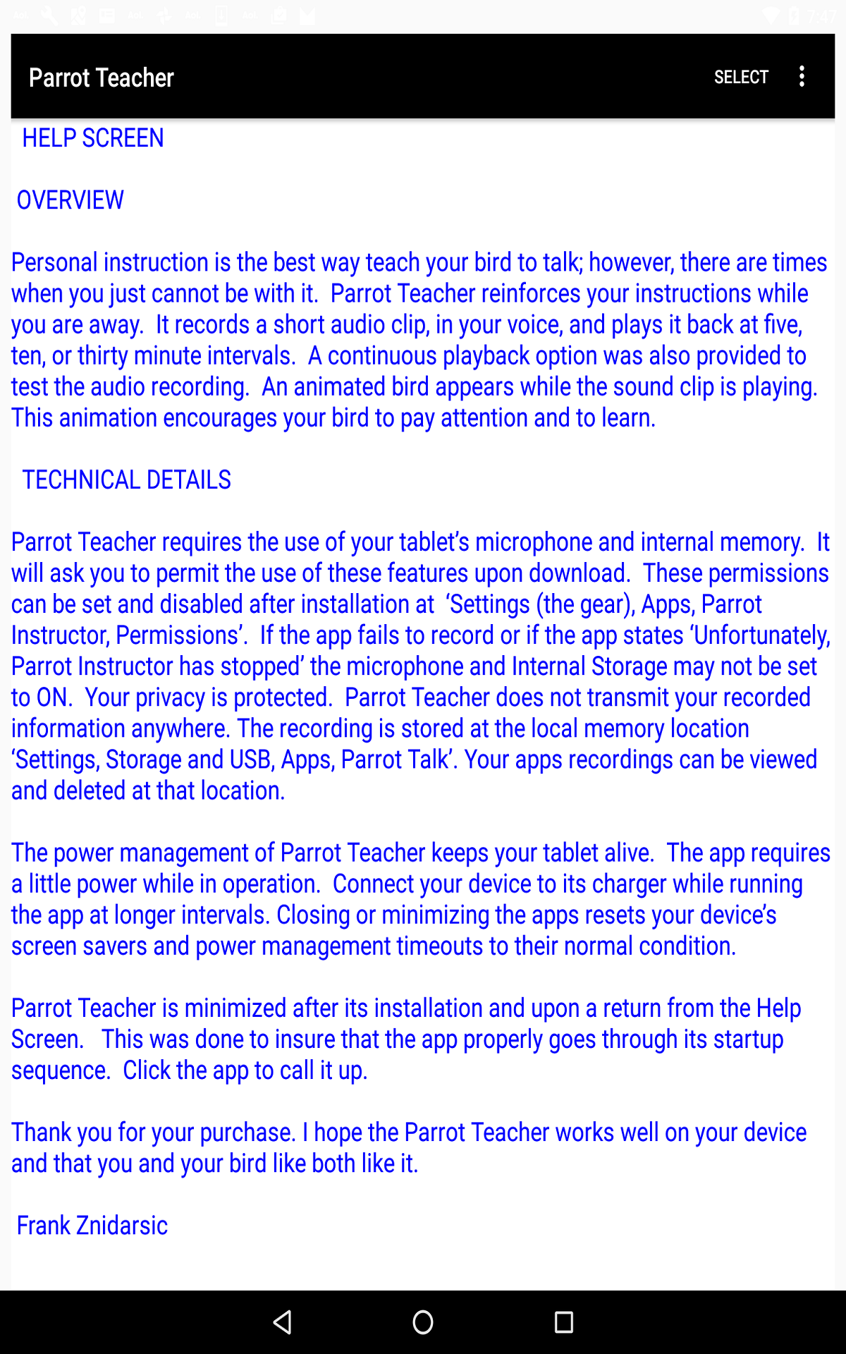 Parrot Teacher-Full - App on Amazon Appstore
