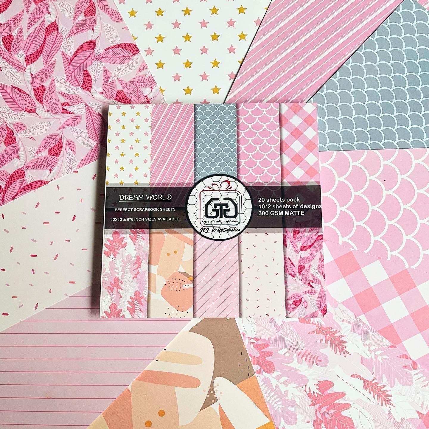 G2g Paper Pattern Marble Design Scrapbook Sheets with 10 Designs 12x12 ...