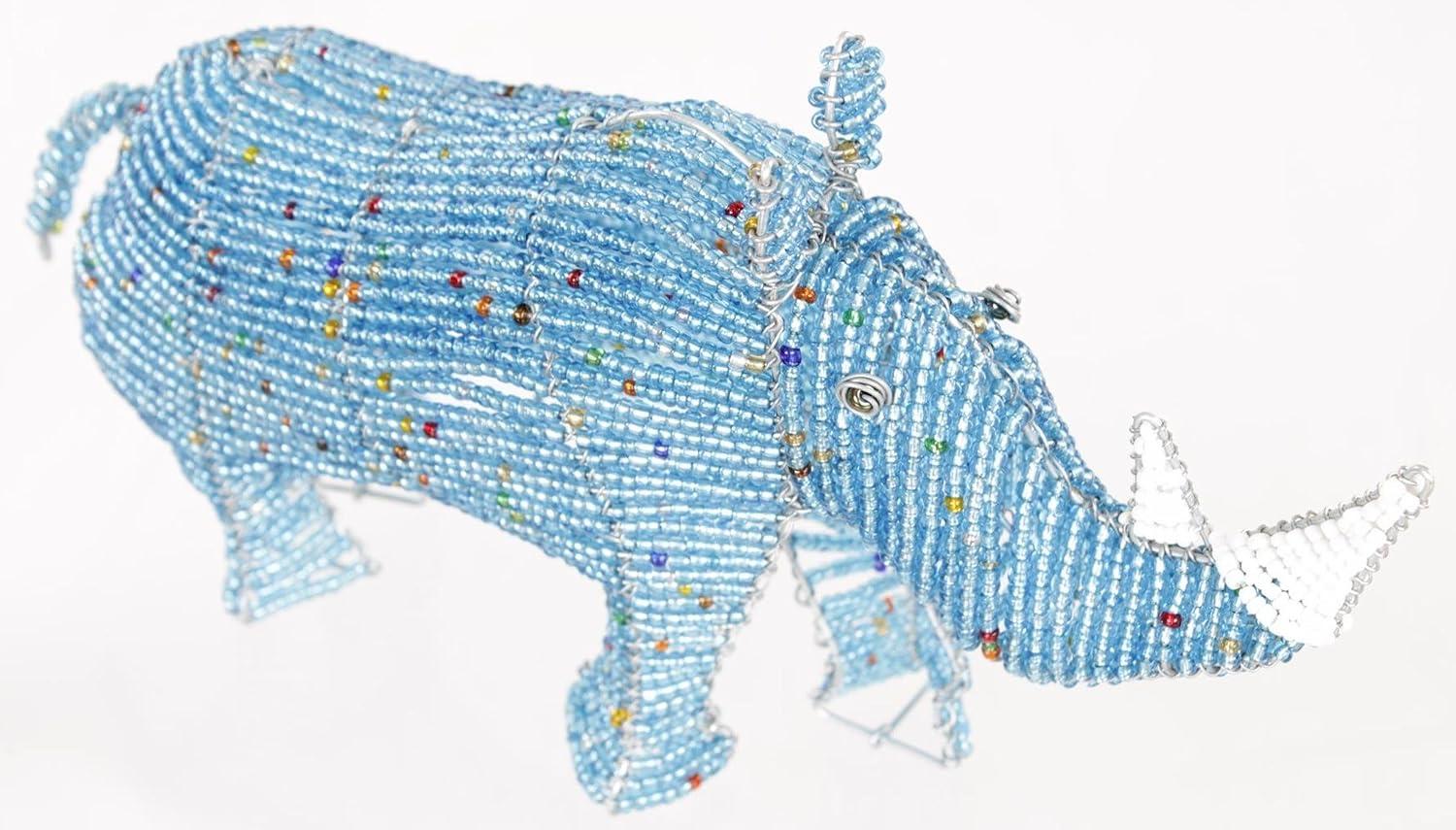 Amazon.com: Induna Arts South Africa African Art Rhino Bead and Wire ...
