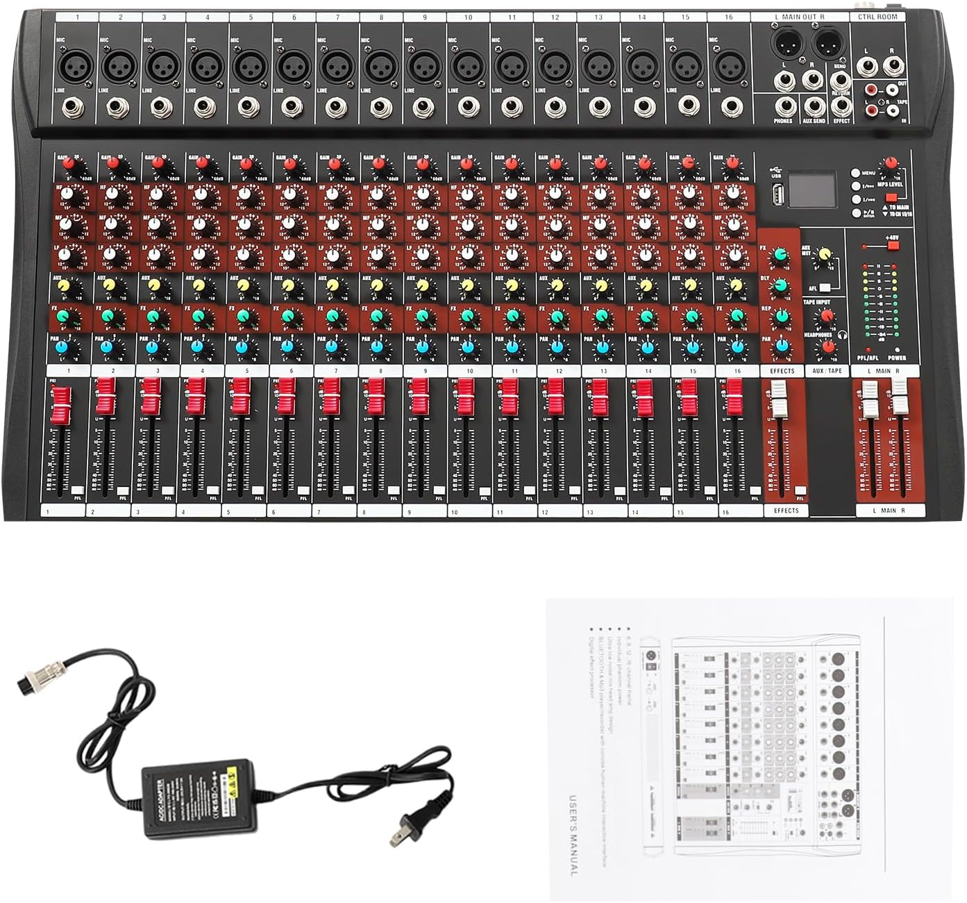 Amazon.com: LyeXD 16 Channel Bluetooth Studio Audio Mixer,Sound Mixing ...