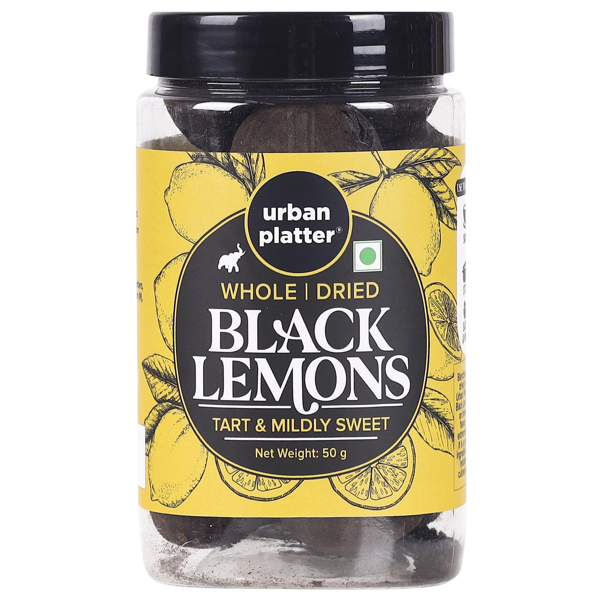 Urban Platter Whole Dried Black Lemons, 50g (Tart & Mildly Sweet | Use ...