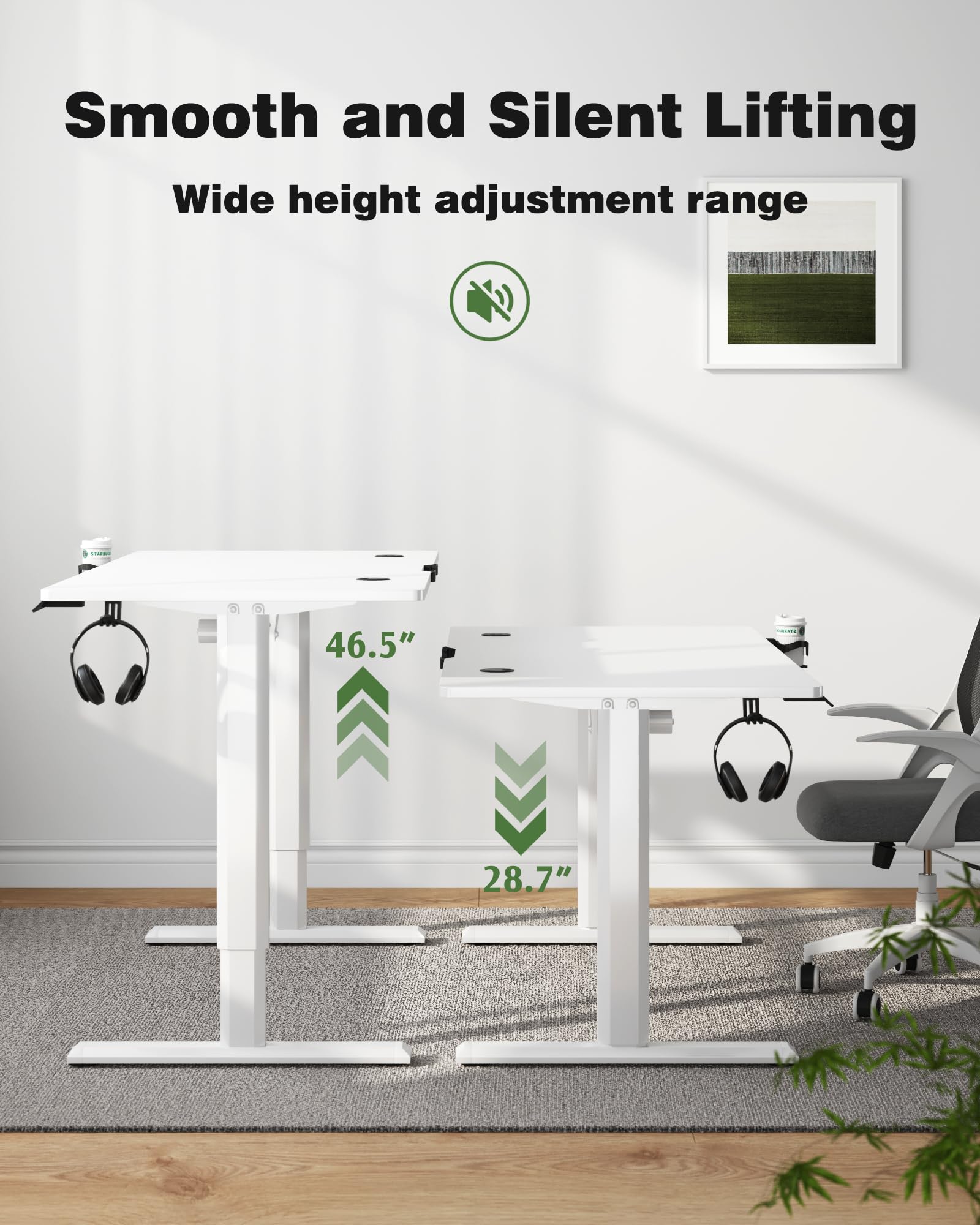Snapklik.com : Shahoo Electric Standing Desk, 55 Inch Height Adjustable ...